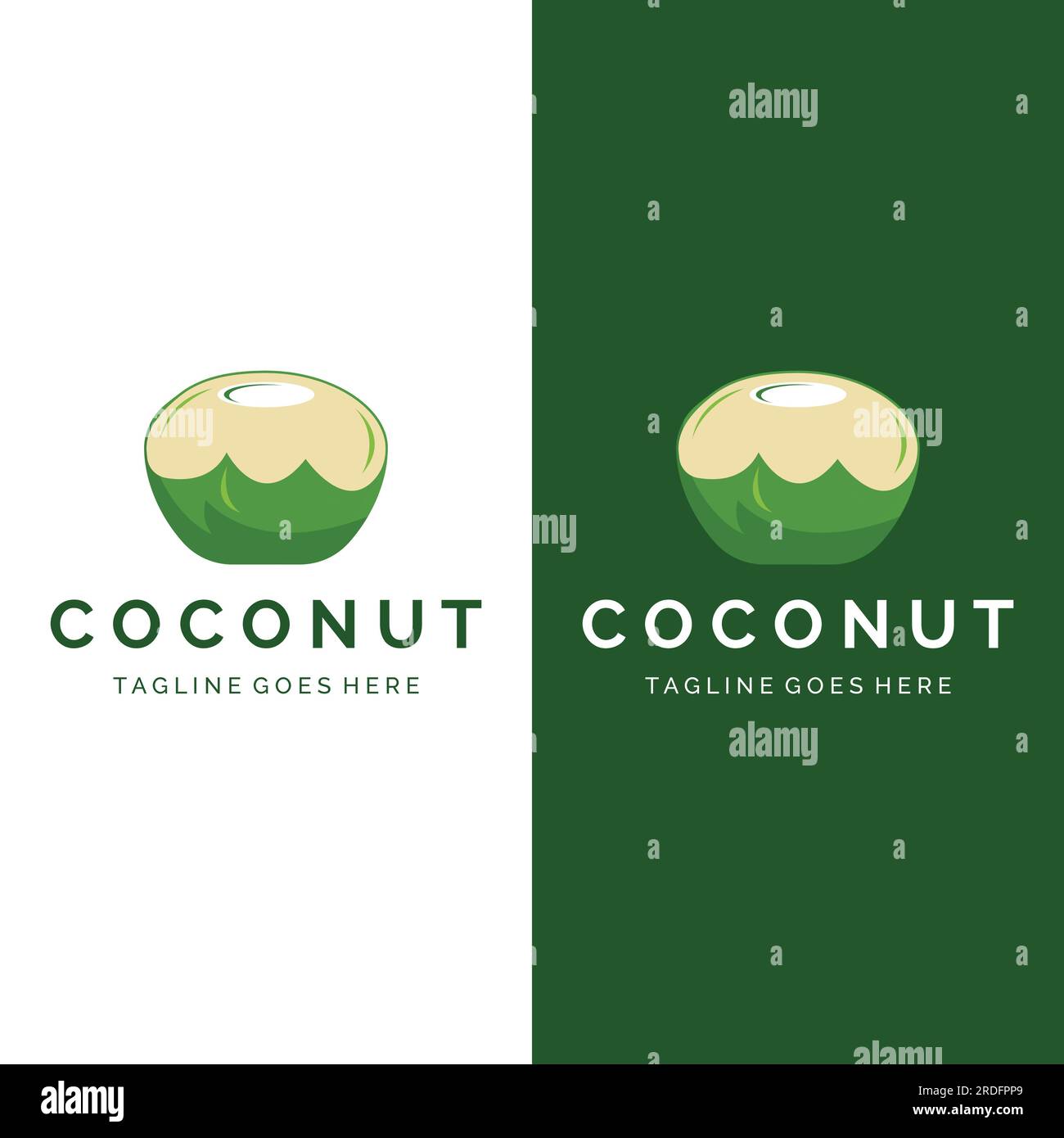 Natural fresh young coconut creative logo. Logo for coconut beverage ...