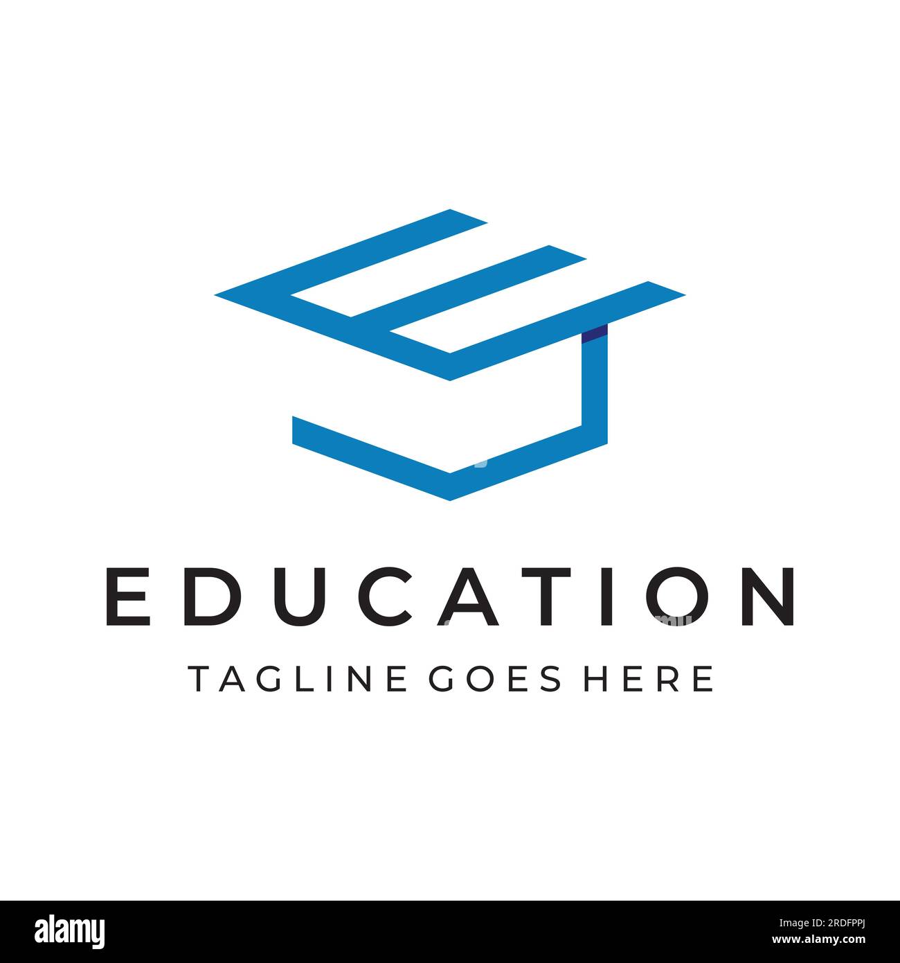 Creative design of student education logo with a sign of a hat, book ...