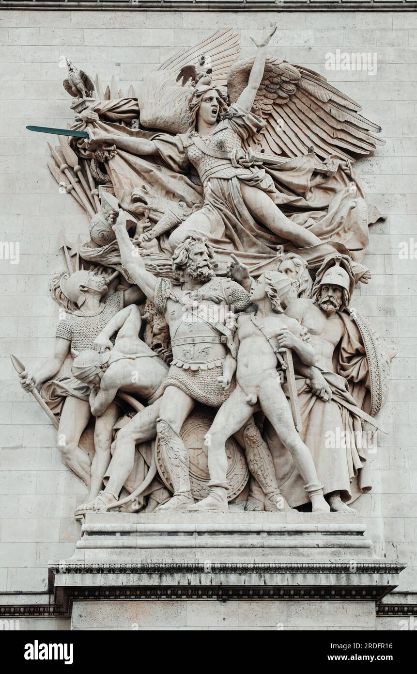 High relief of the Arc de Triomphe de Paris year 1810 Stock Photo - Alamy