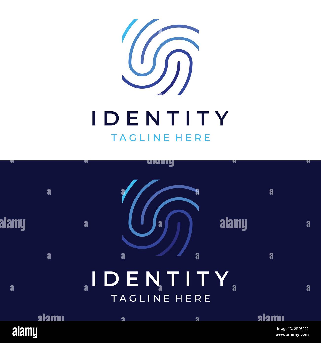 Modern human fingerprint logotype. Fingerprint for identity, business card, technology, digital ...