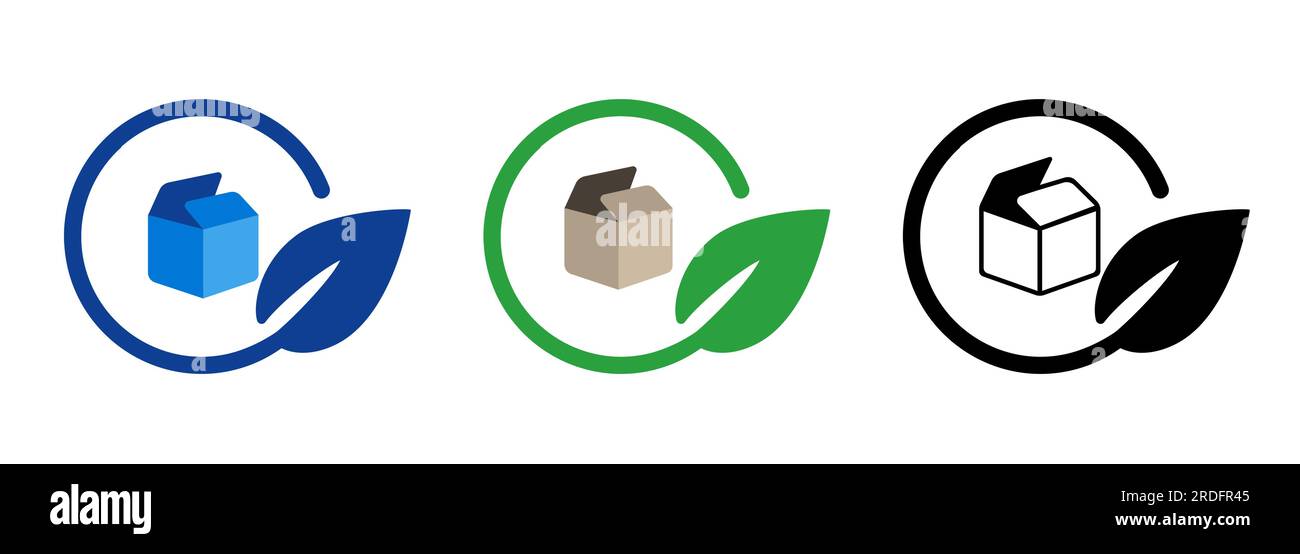Box delivery cardboard logistics eco environmental friendly circle leaf ...