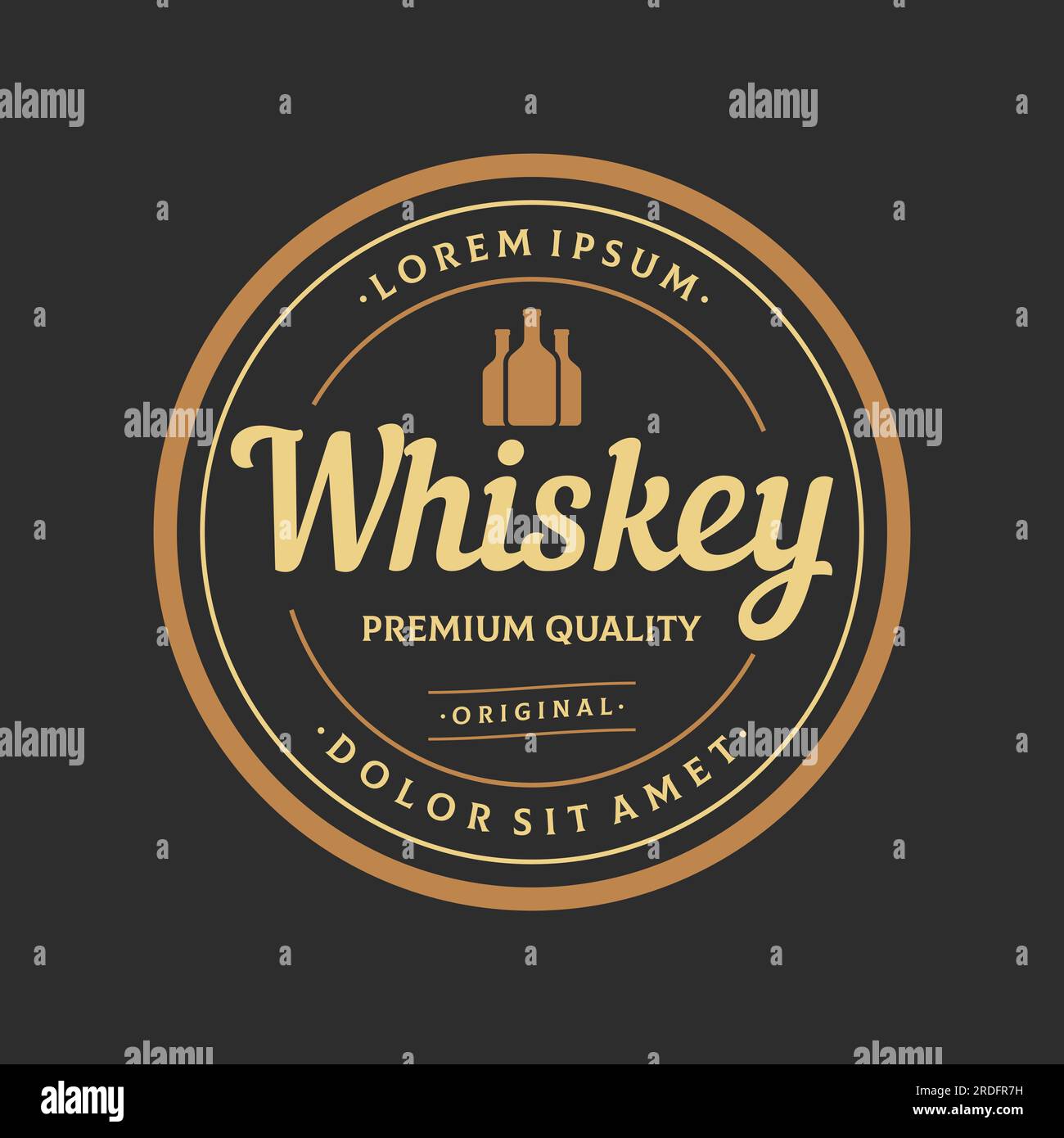 Vintage premium whiskey logo label with hand lettering. for drinks ...