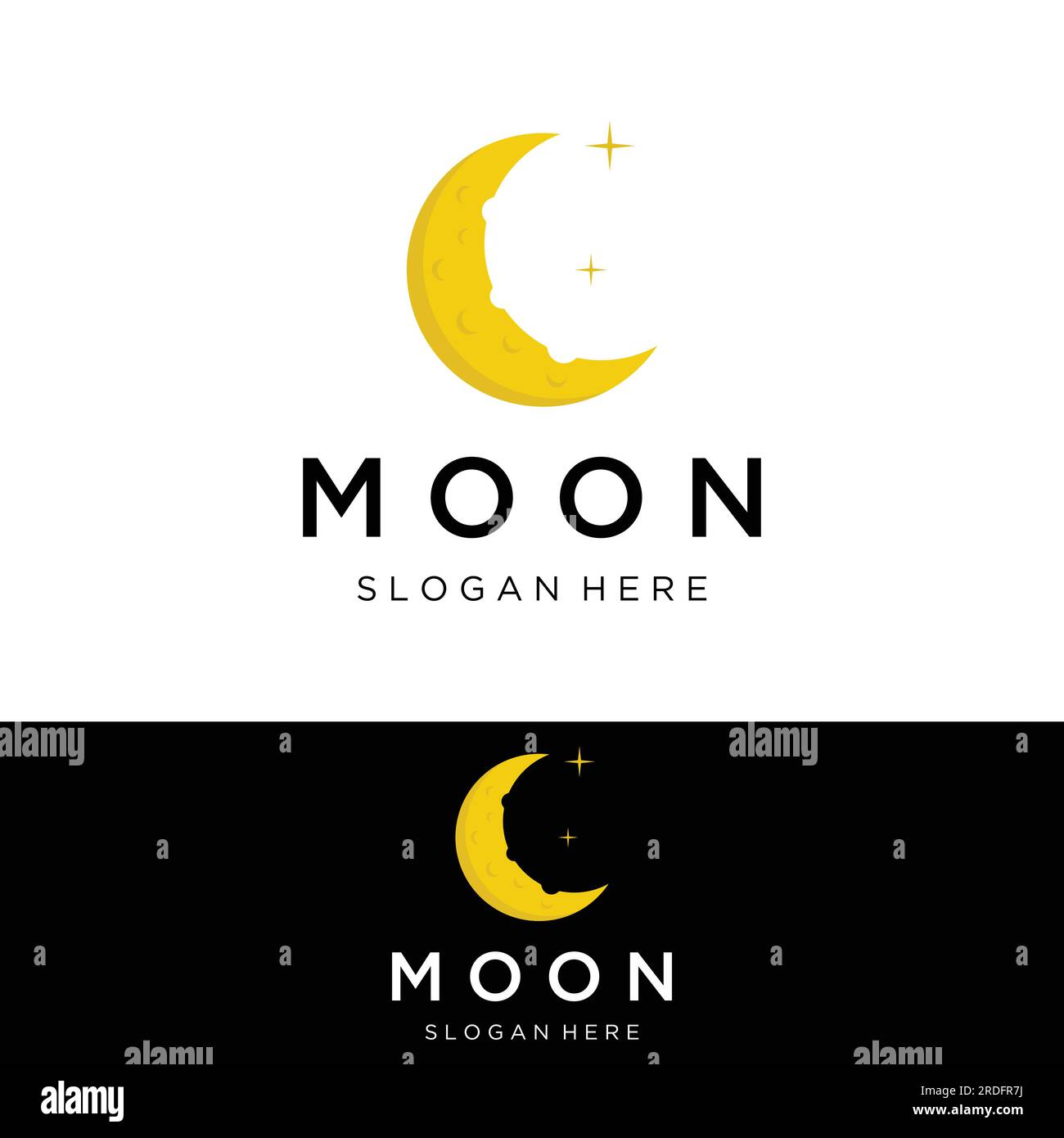 Crescent and star logo design with modern concept isolated on ...