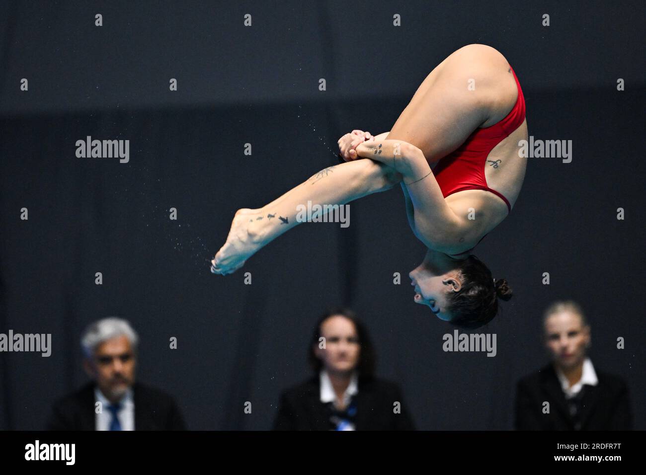 Fukuoka, Japan. 21st July, 2023. Pamela Ware of Canada competes during ...