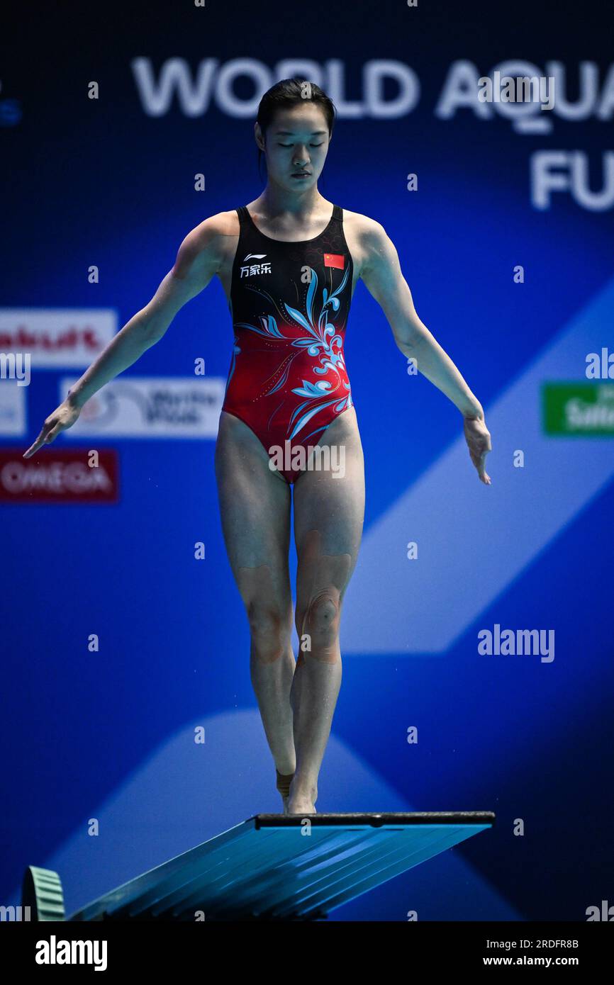 Fukuoka, Japan. 21st July, 2023. Chang Yani of China competes during ...