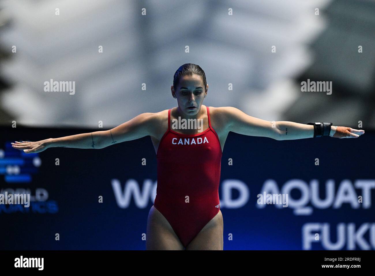 Fukuoka, Japan. 21st July, 2023. Pamela Ware of Canada competes during ...