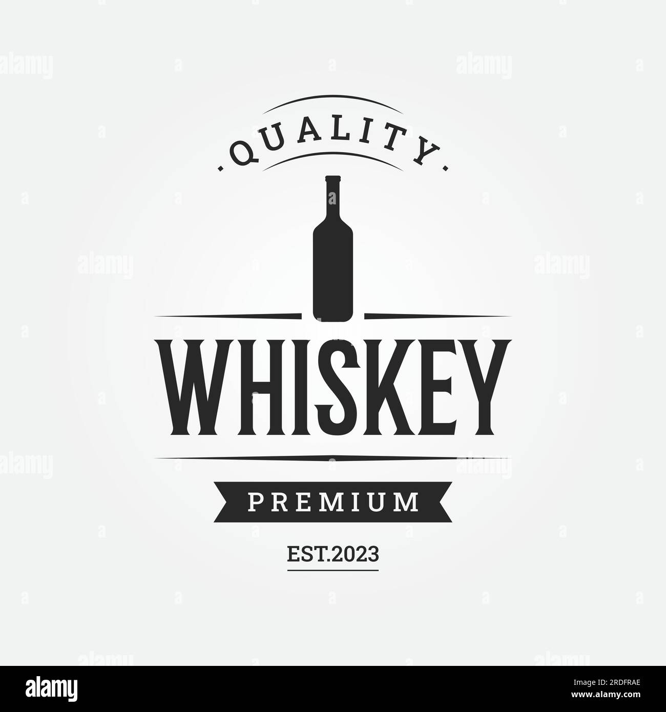 Vintage premium whiskey logo label with hand lettering. for drinks ...