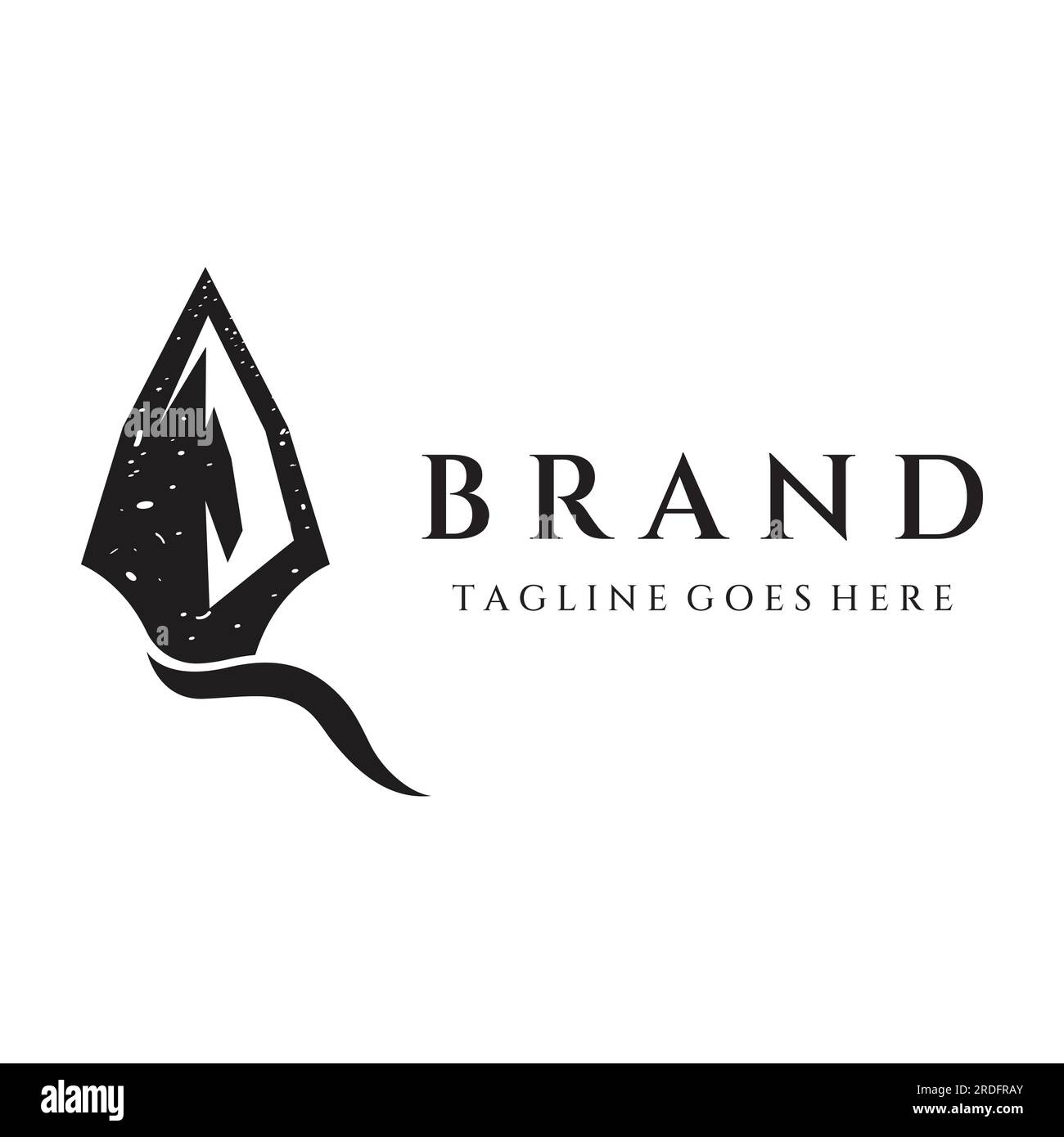 Traditional spear head and arrow head logo design for hunting Stock ...