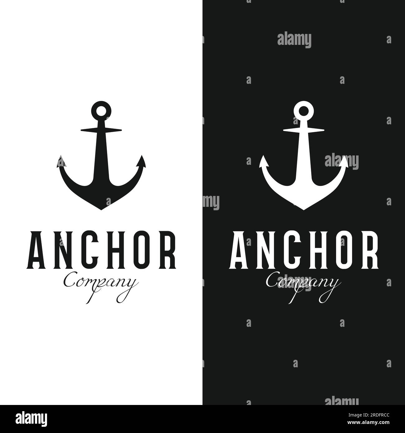 Nautical logotype, sea anchor and rope.Logo for brand, maritime ...