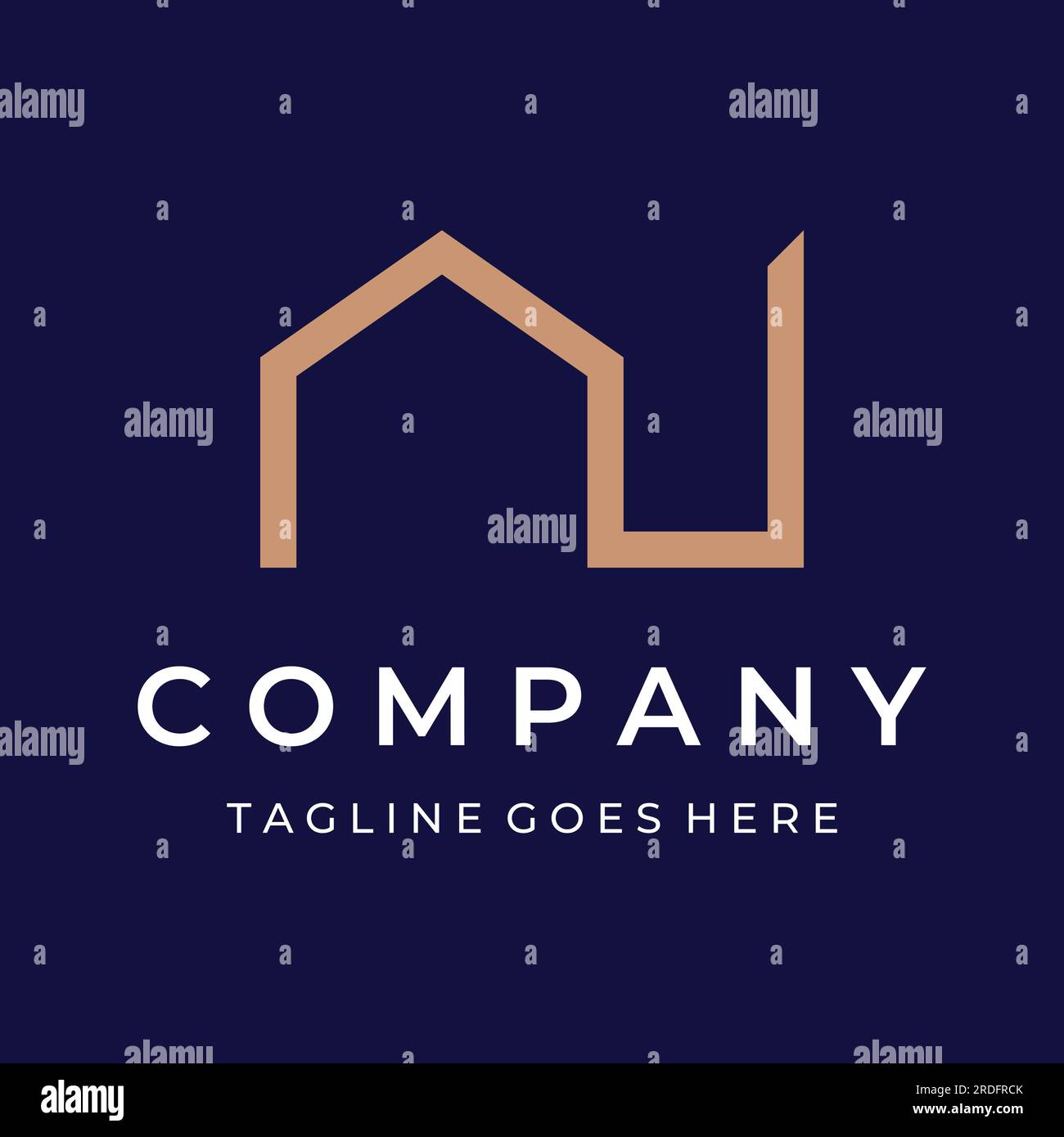 Creative logo of a monogram or geometric house or residential building ...