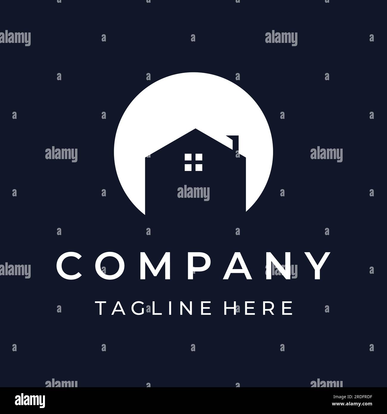 Creative logo of a monogram or geometric house or residential building ...