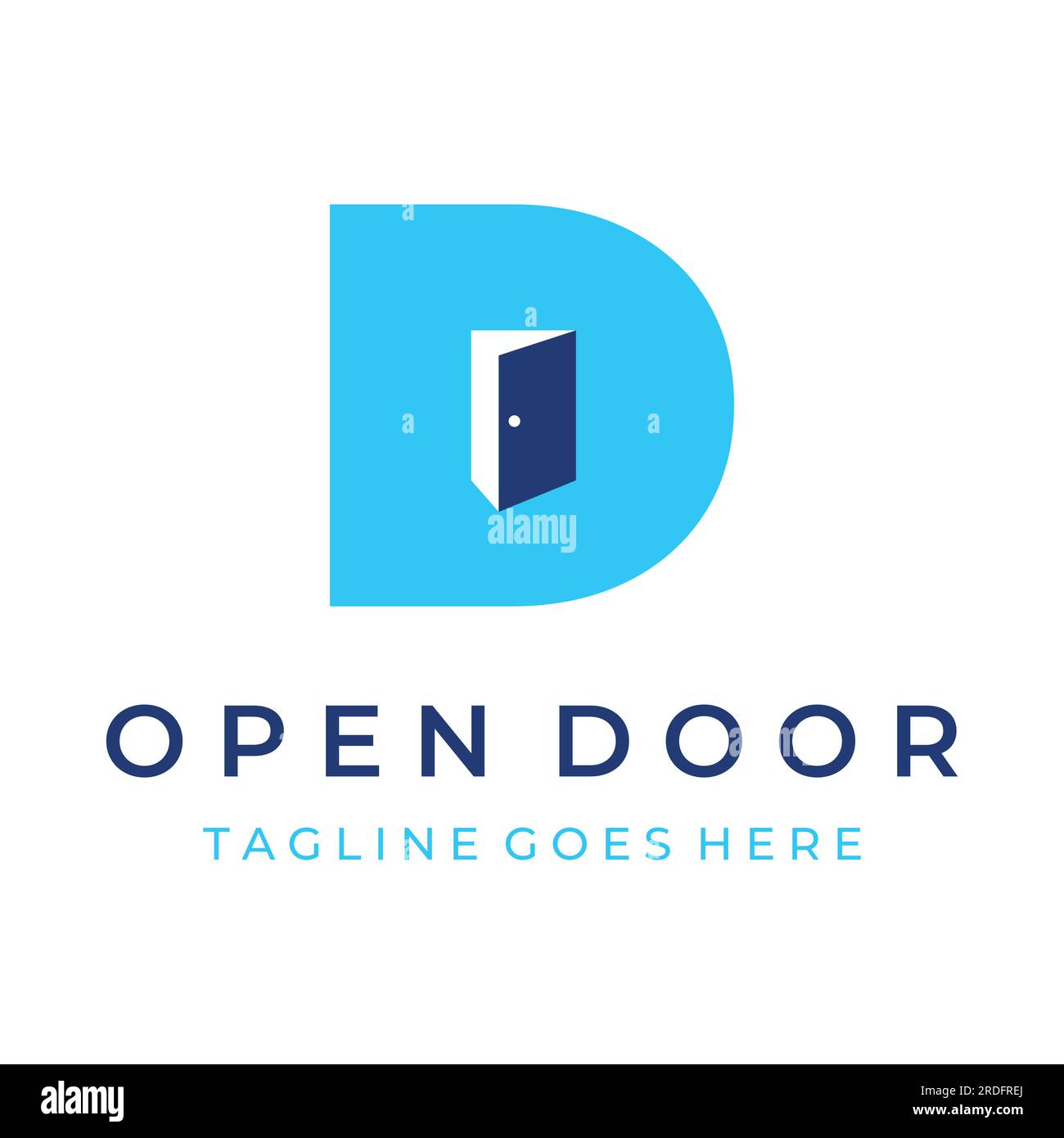 Simple open door abstract logo design, interior with geometric shapes ...