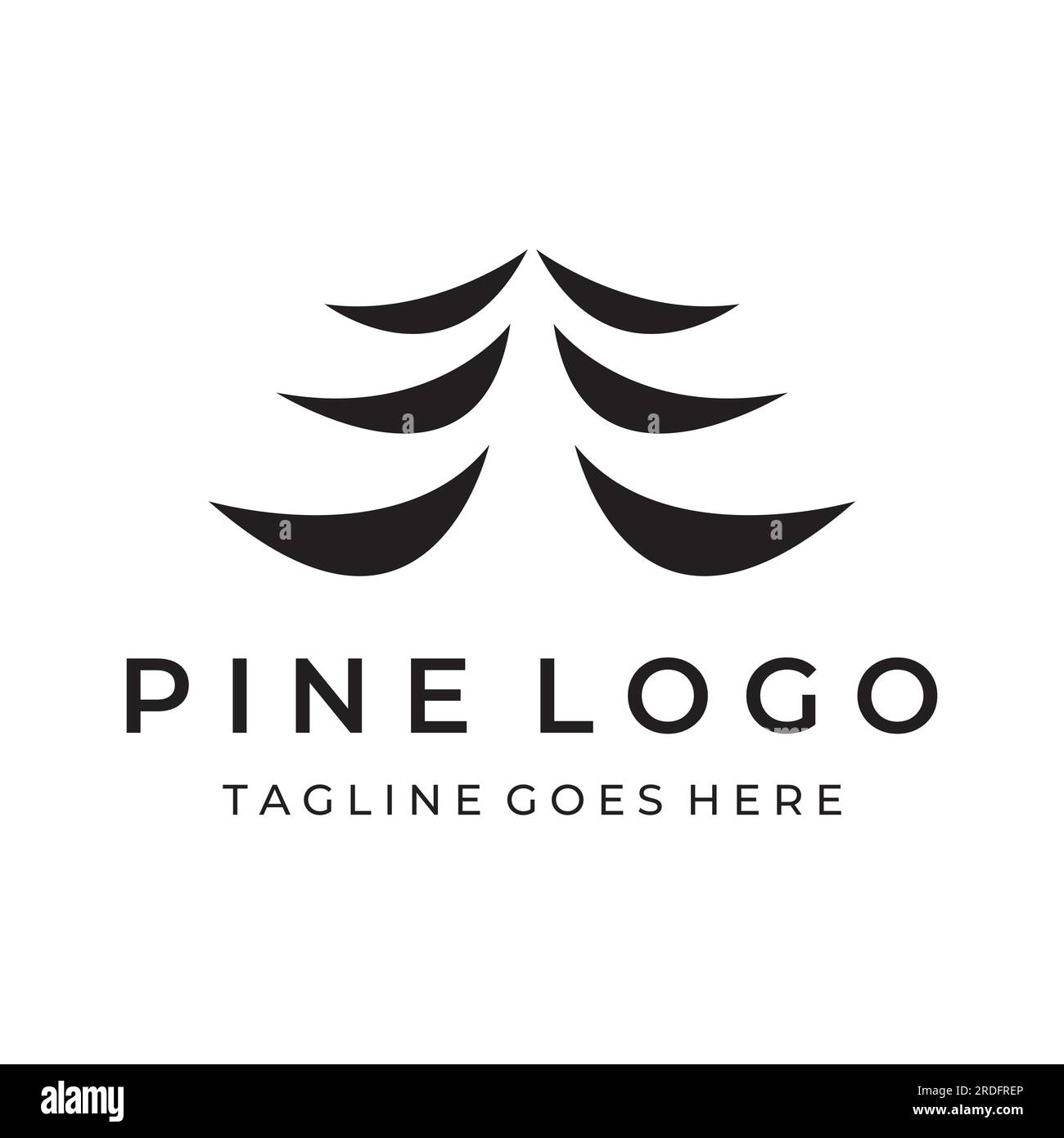 Creative abstract logo of pine trees and pine forest isolated ...