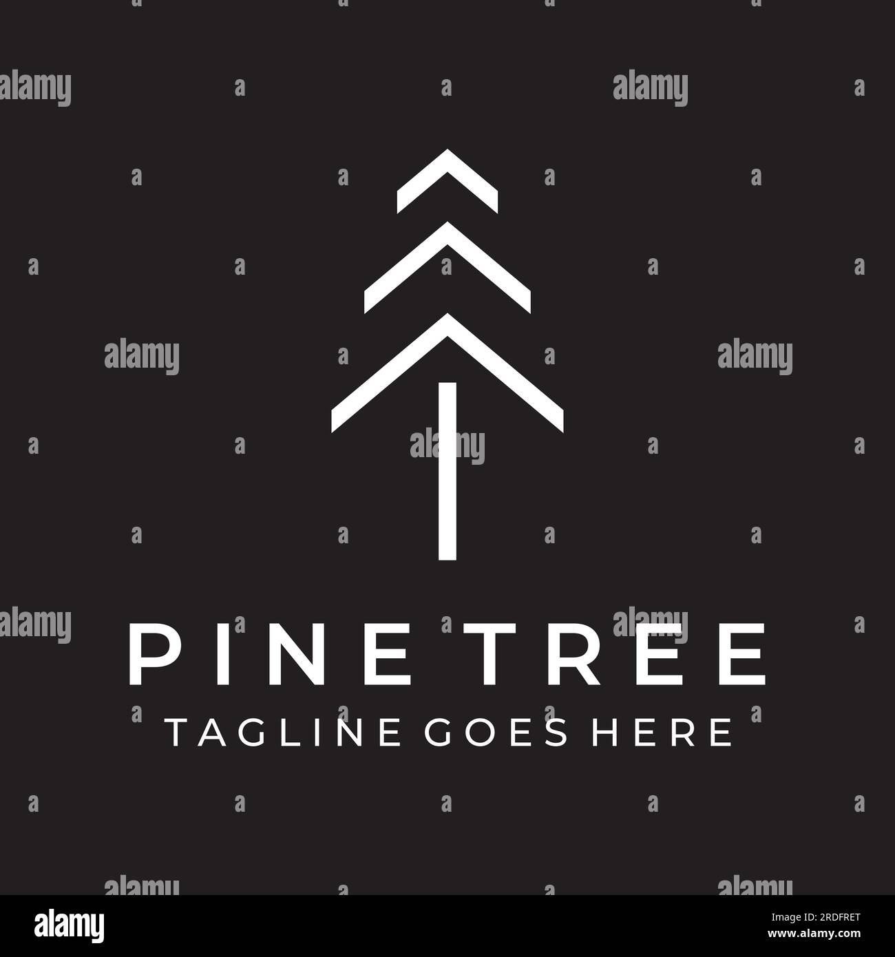 Creative abstract logo of pine trees and pine forest isolated ...