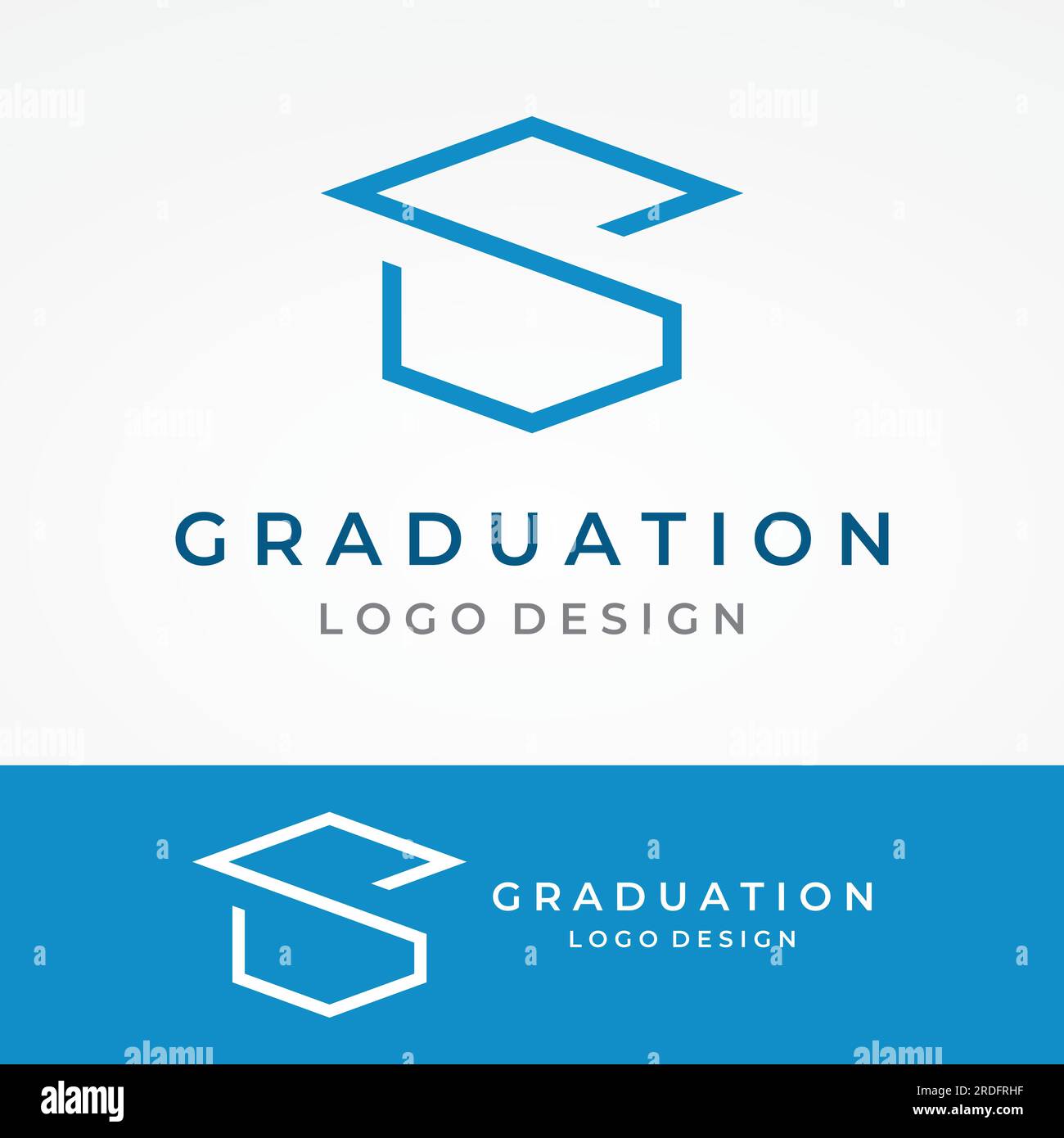 Creative design of student education logo with a sign of a hat, book ...