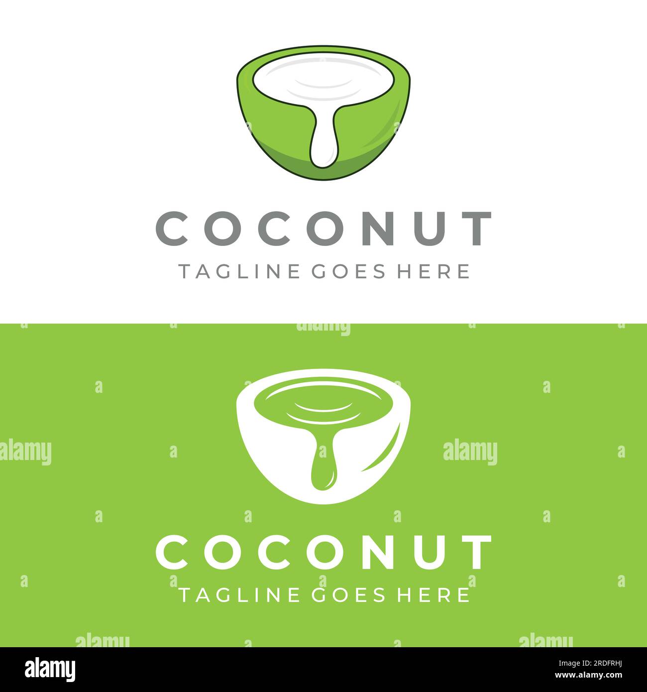 Natural fresh young coconut creative logo. Logo for coconut beverage ...