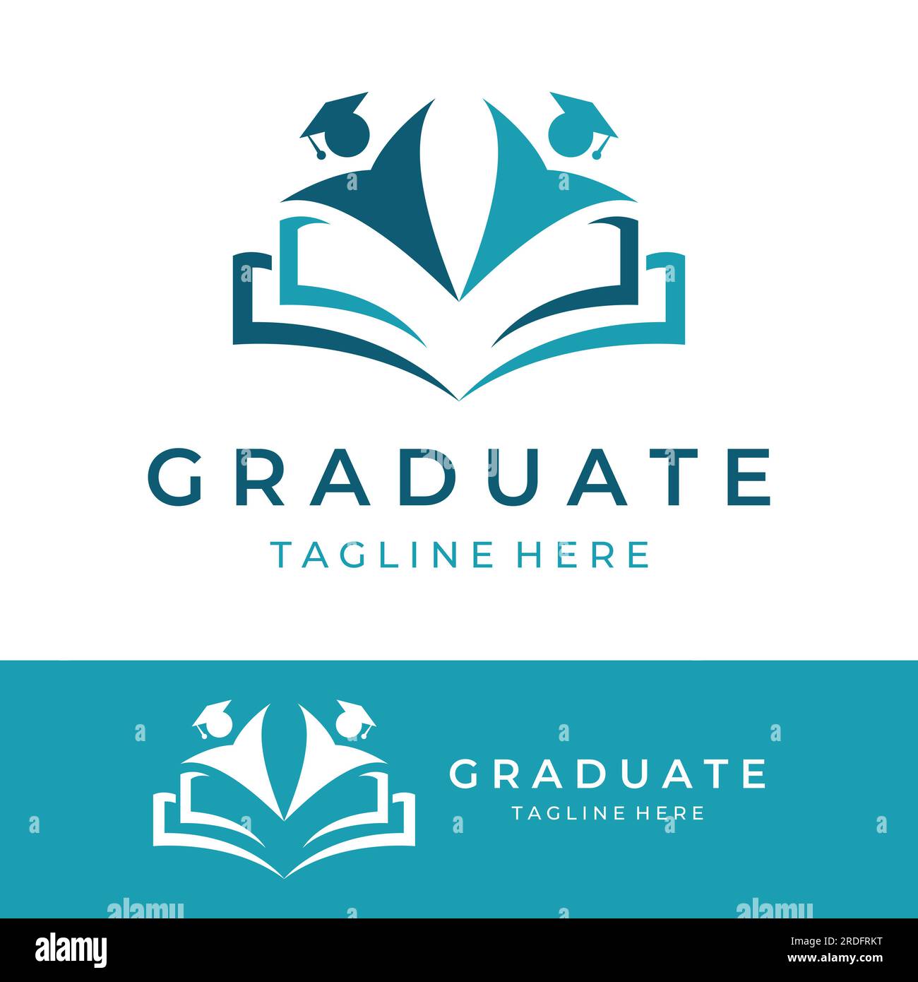 Creative design of student education logo with a sign of a hat, book ...