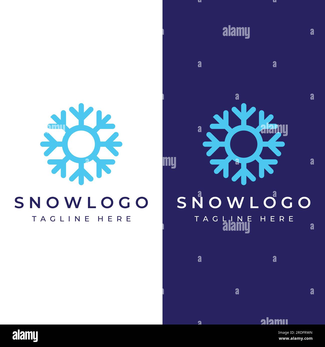 Abstract logo of snowflake or cold blue elements with outline.Logo for ...