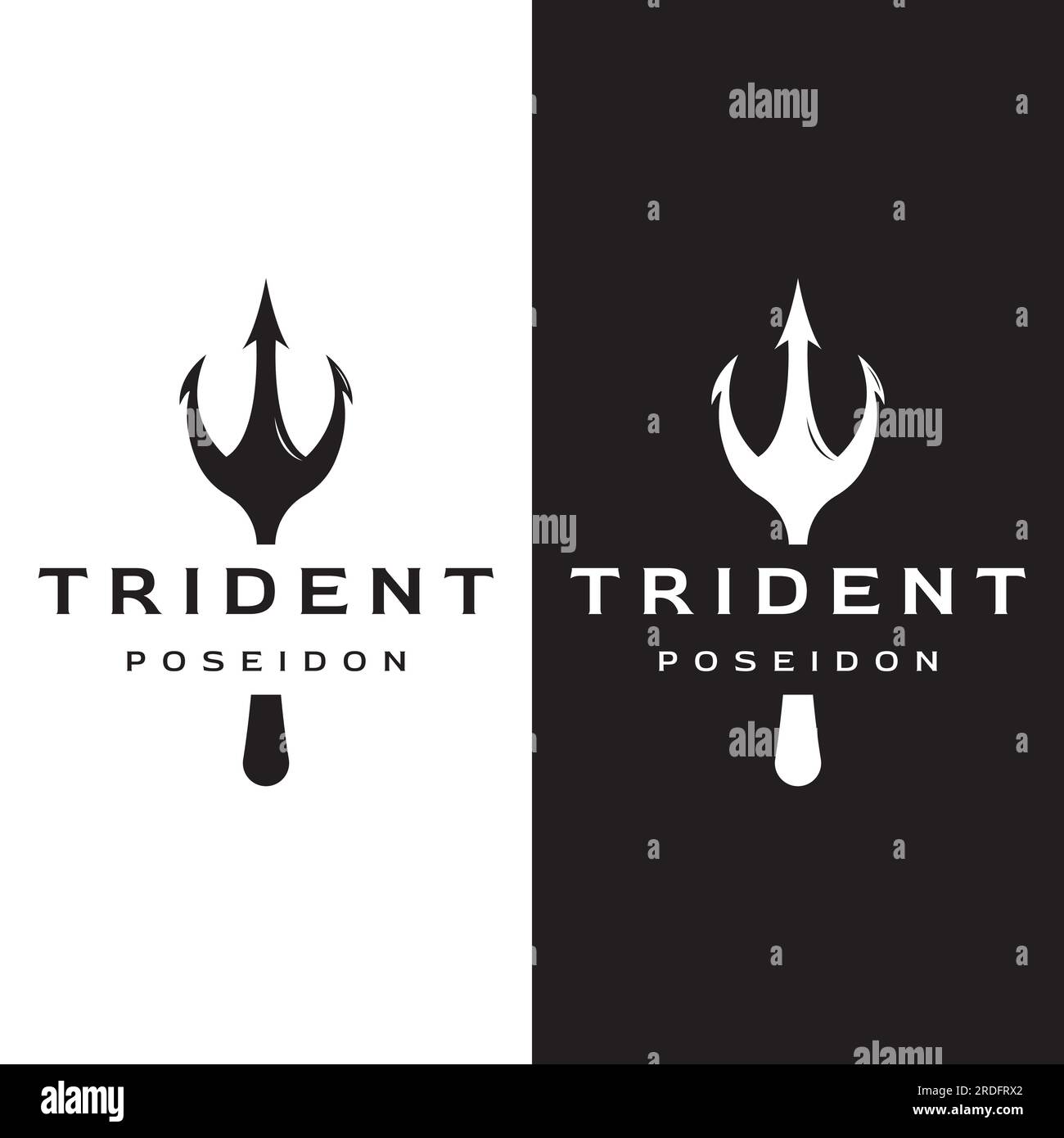 Simple vintage poseion trident spear Logo design Stock Vector Image ...