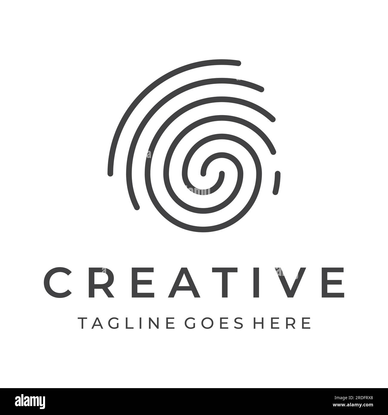 Modern human fingerprint logotype. Fingerprint for identity, business card, technology, digital ...