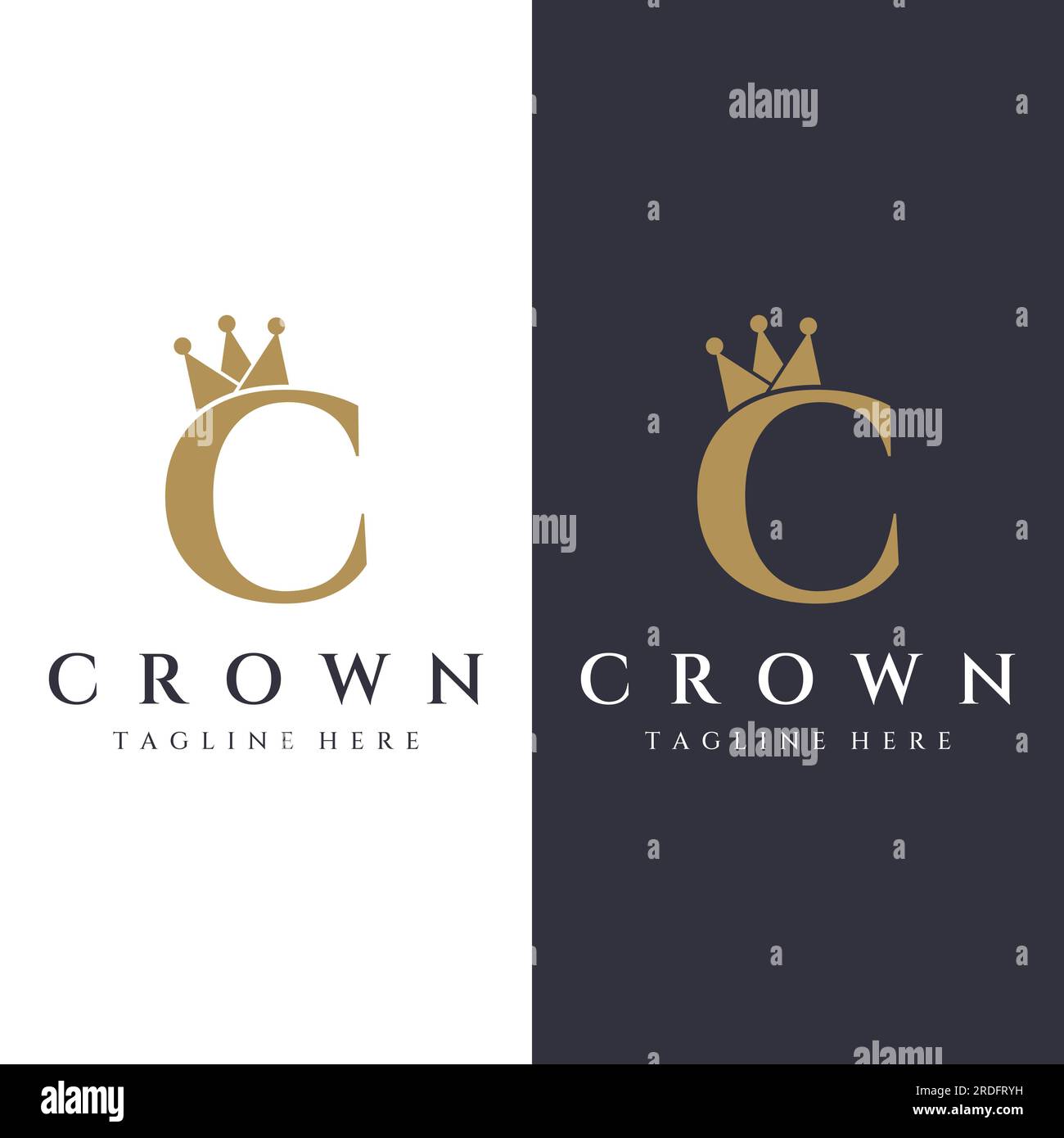 Simple and creative golden crown logo art and symbol hi-res stock ...
