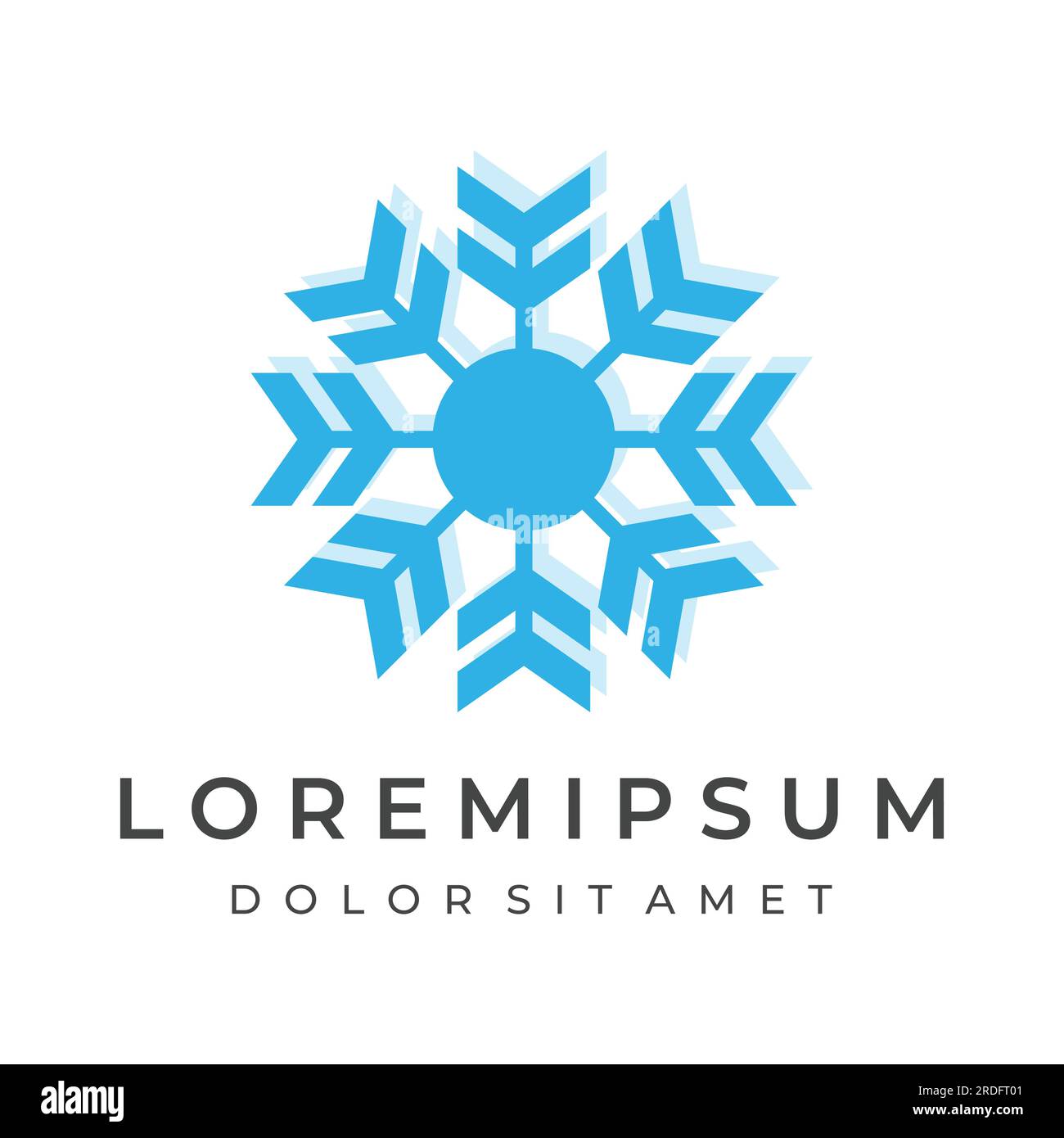 Abstract logo of snowflake or cold blue elements with outline.Logo for ...