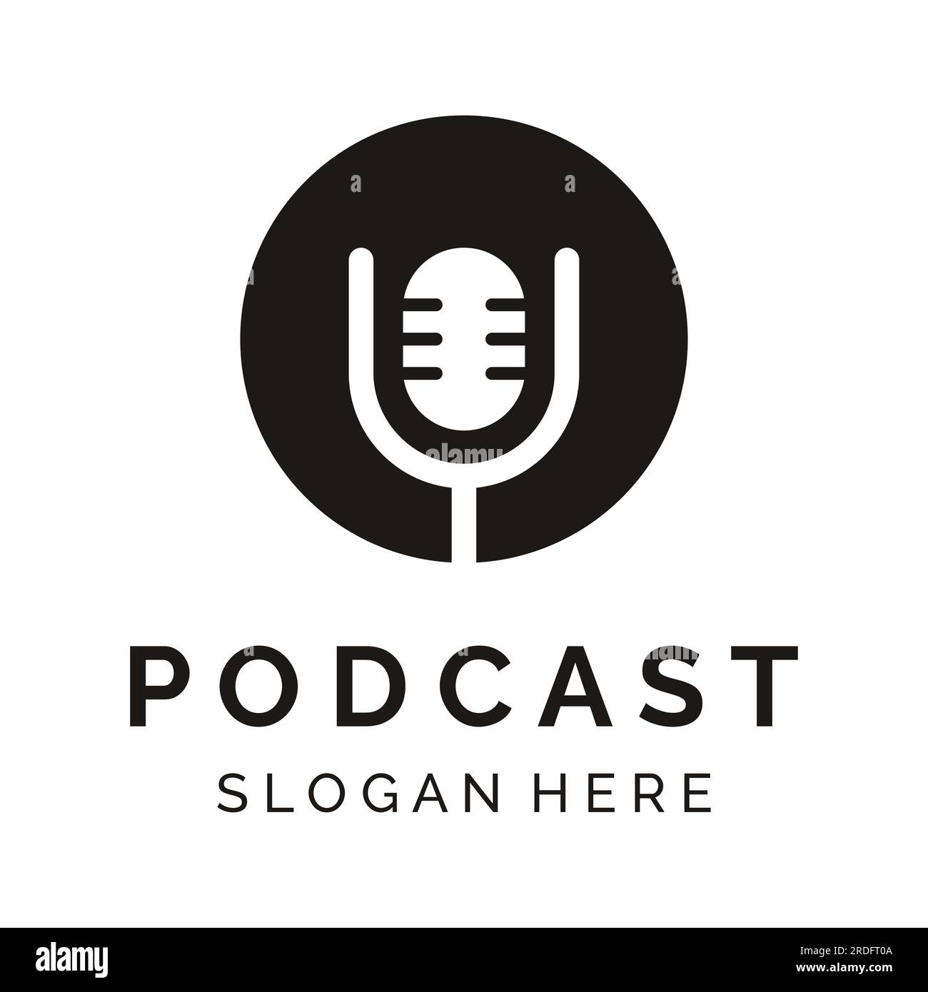 Podcast logo vector design with modern trendy microphone audio. Podcast ...