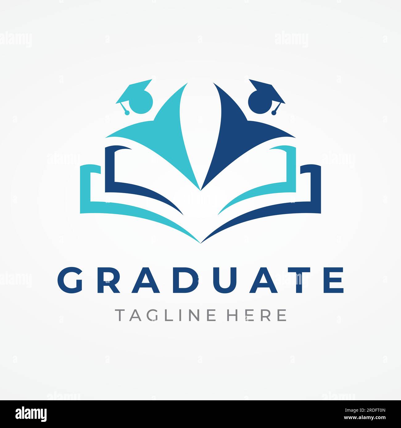 Creative design of student education logo with a sign of a hat, book ...