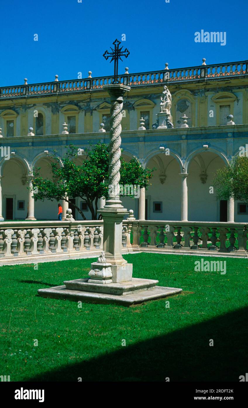 Column with cross, crucifix, Carthusian monastery of San Martino ...