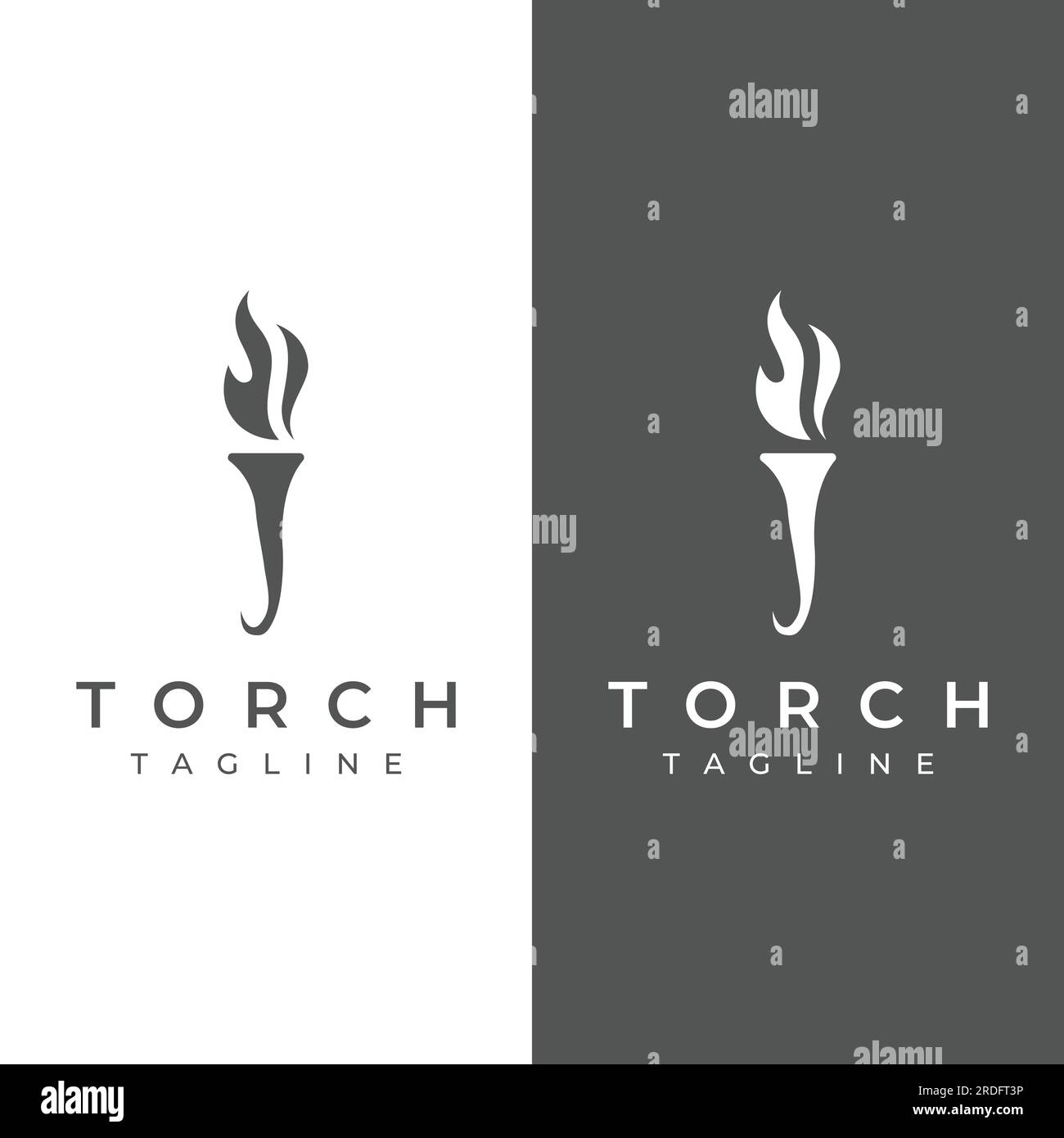 Minimalist liberty torch logo. Torch with a simple shape. Elegant ...