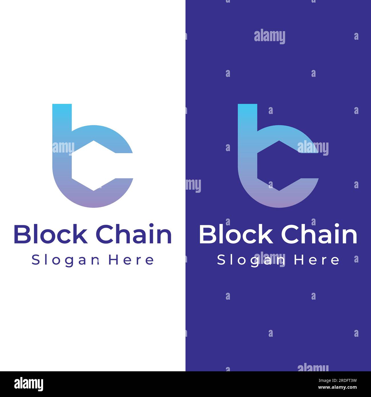 Block chain logo design.Geometric block chain with hexagons, modern ...
