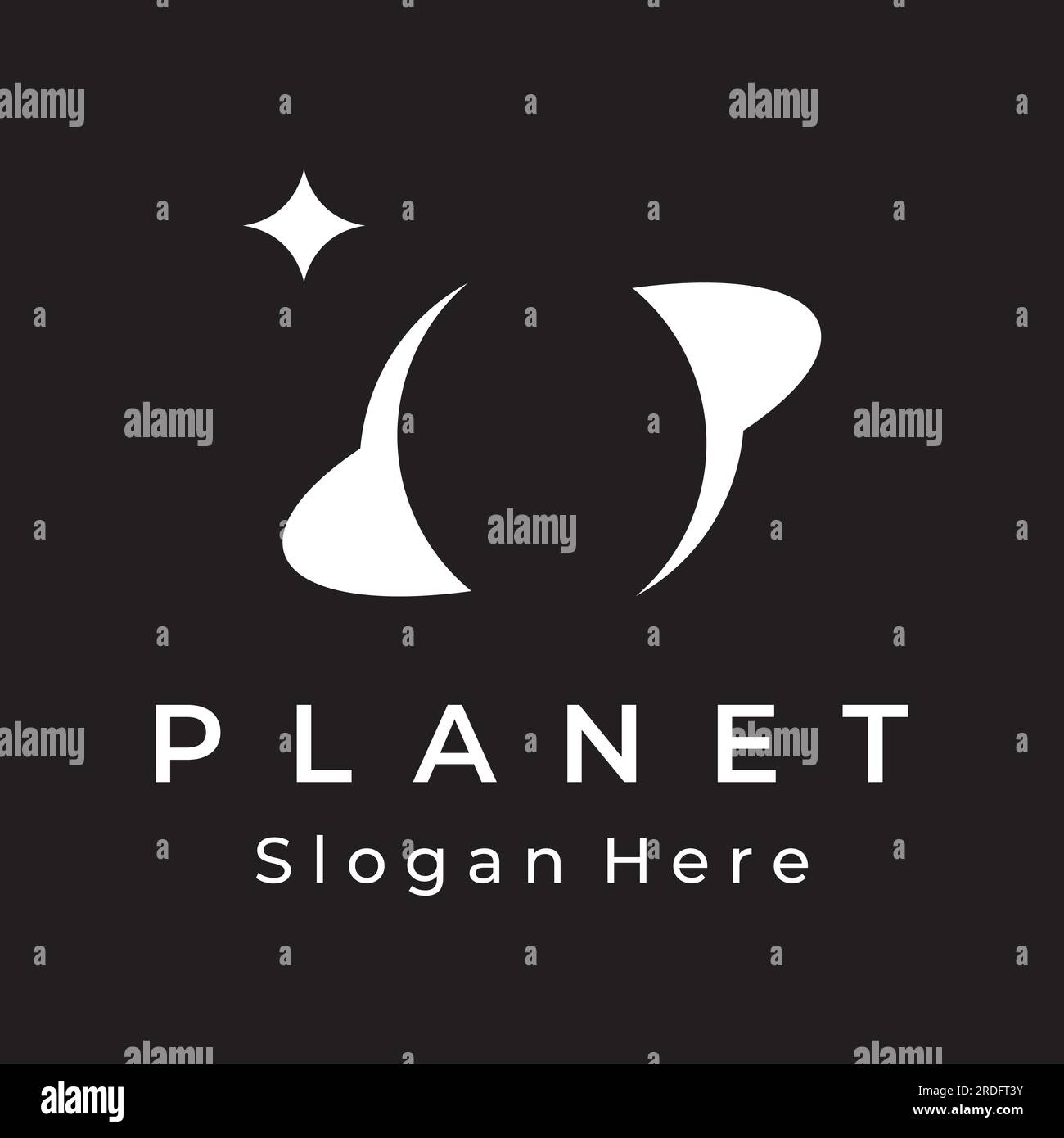 Space planet logo vector design surrounded by rings or orbits. For ...