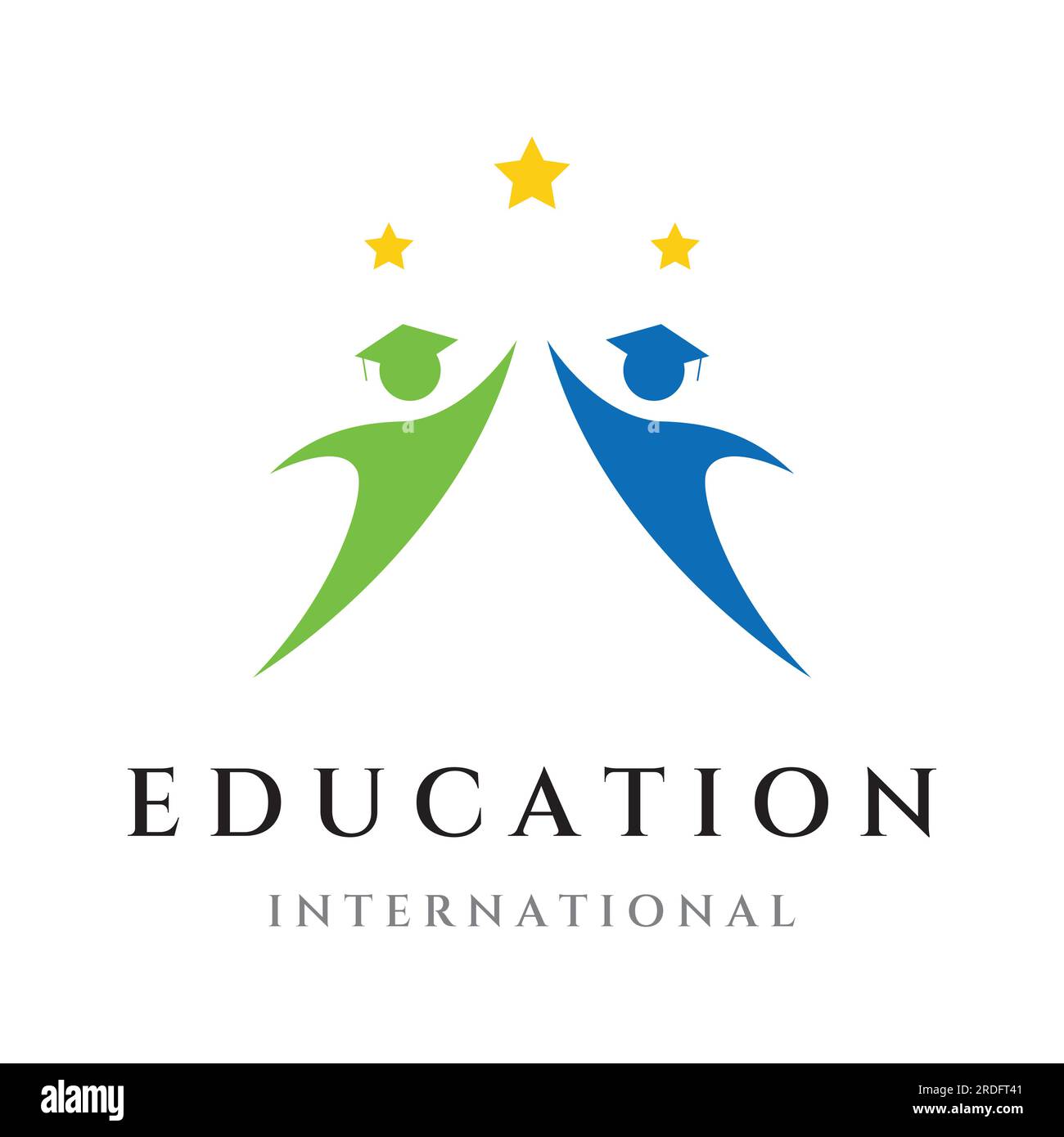 Creative design of student education logo with a sign of a hat, book ...