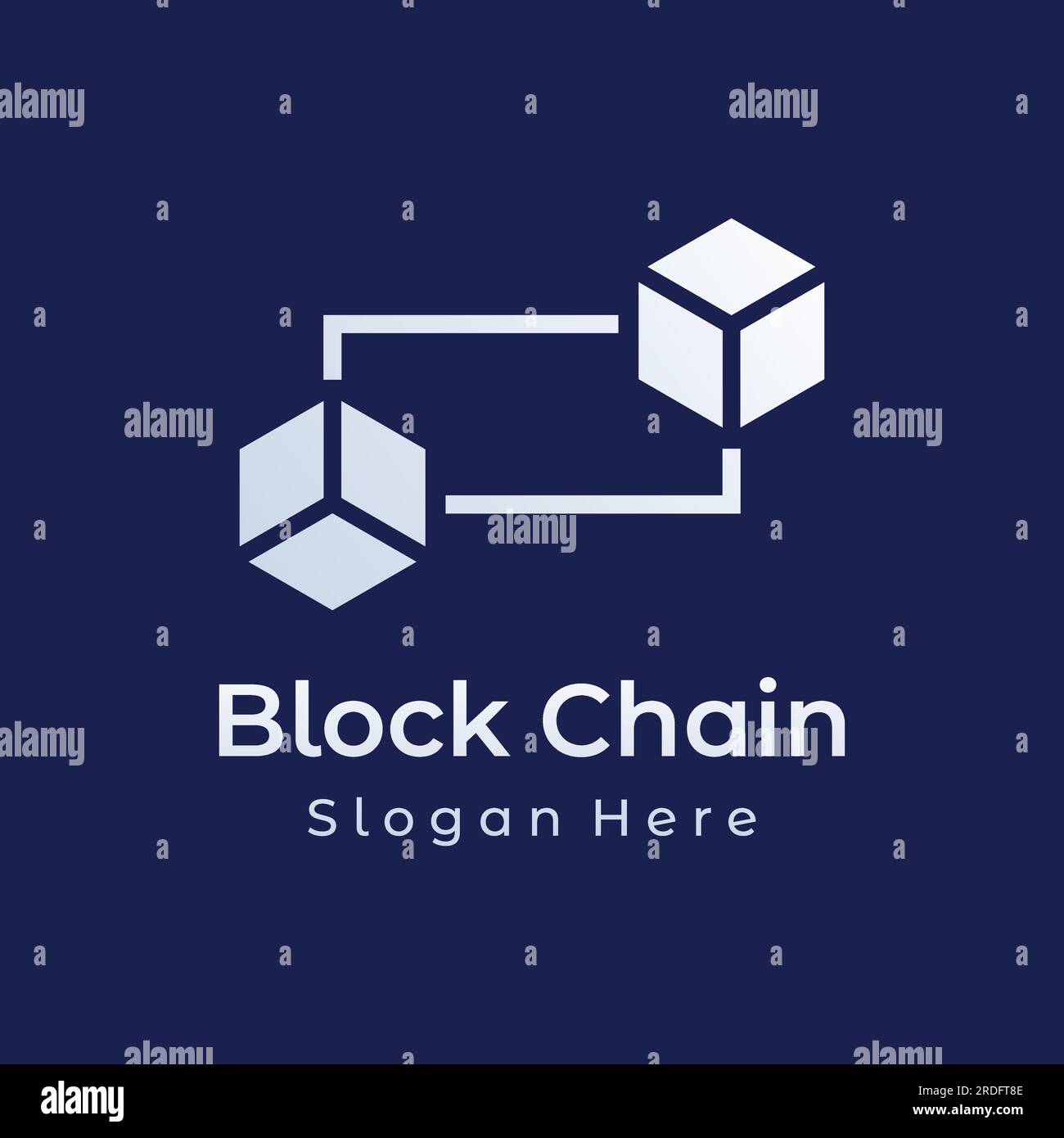 Block chain logo design.Geometric block chain with hexagons, modern ...