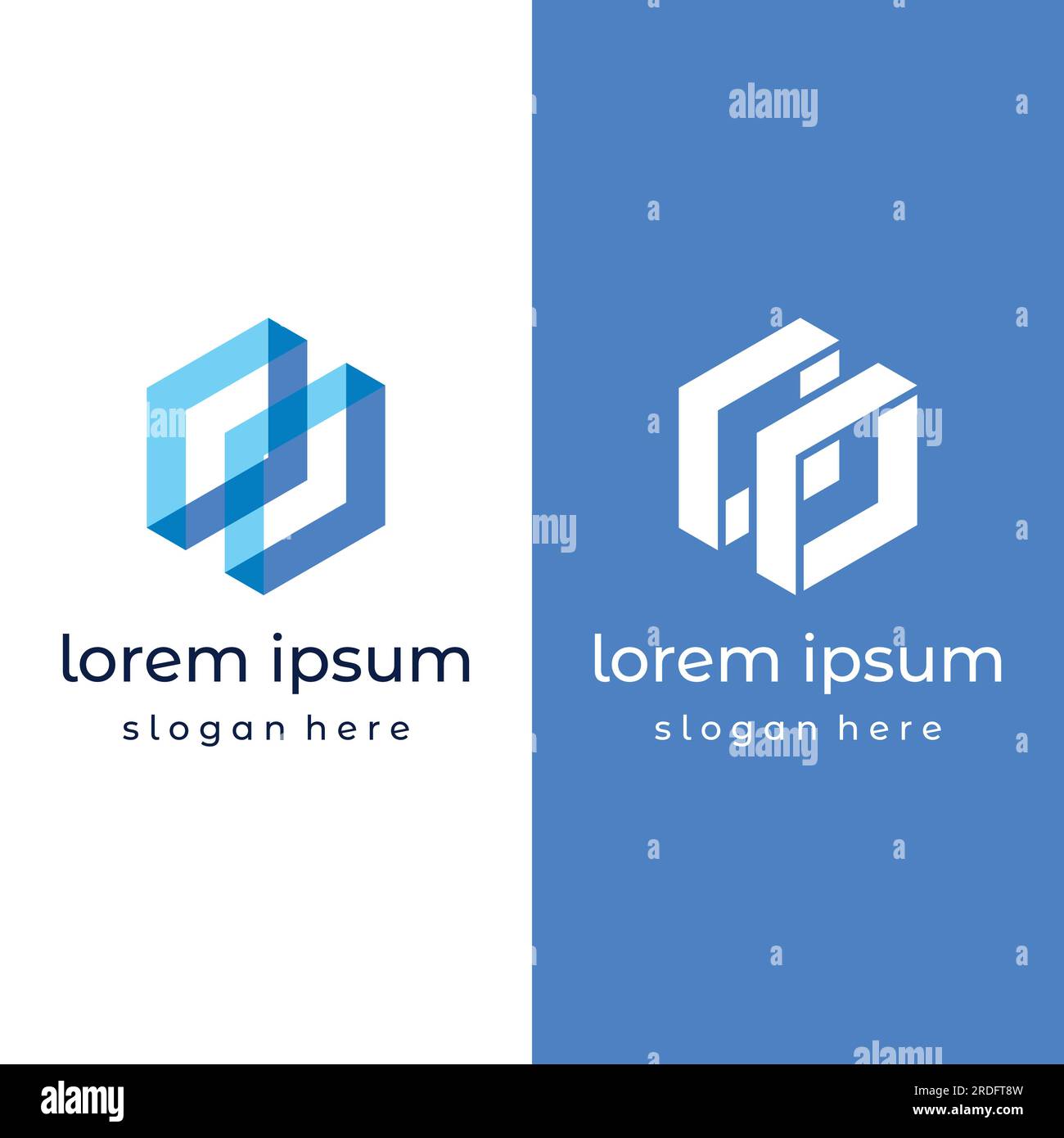 Block chain logo design.Geometric block chain with hexagons, modern ...