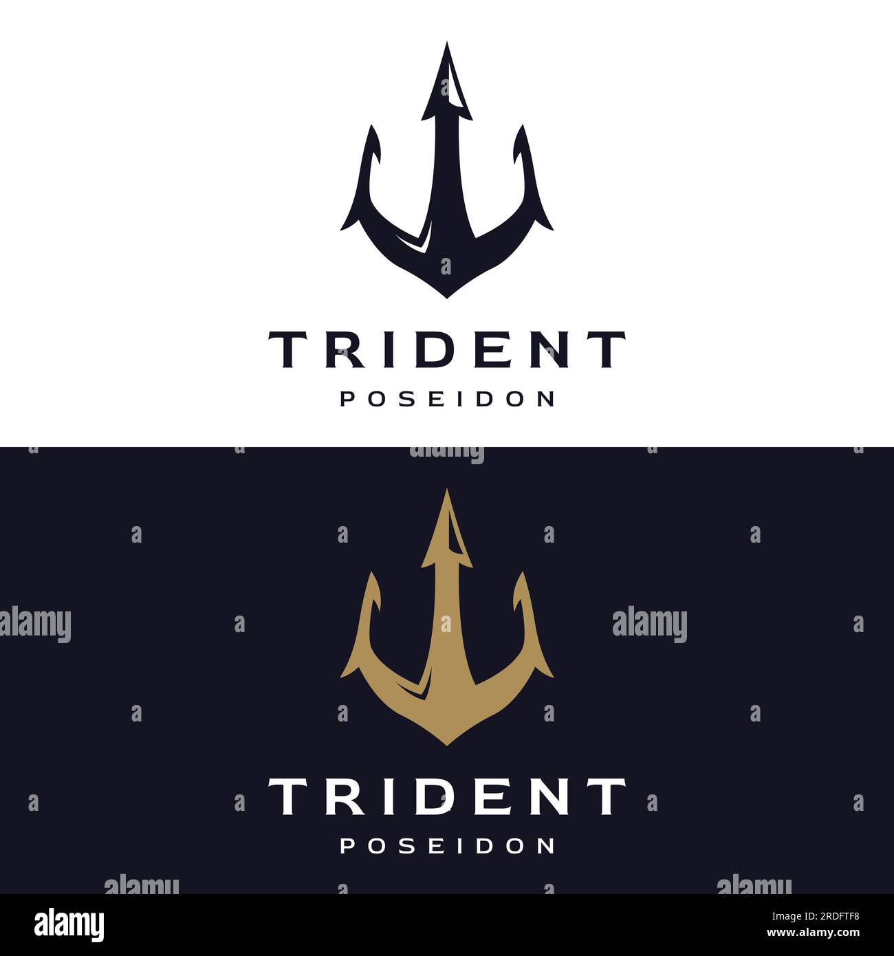 Simple vintage poseion trident spear Logo design Stock Vector Image ...