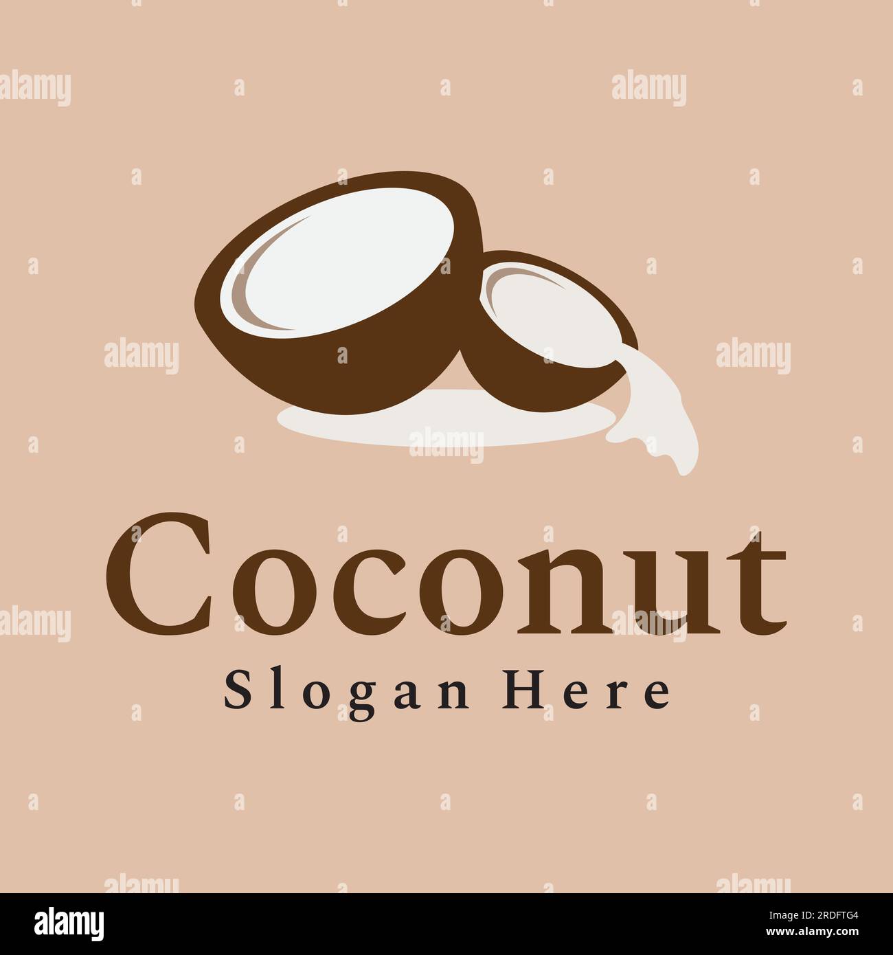 Natural fresh young coconut creative logo. Logo for coconut beverage ...