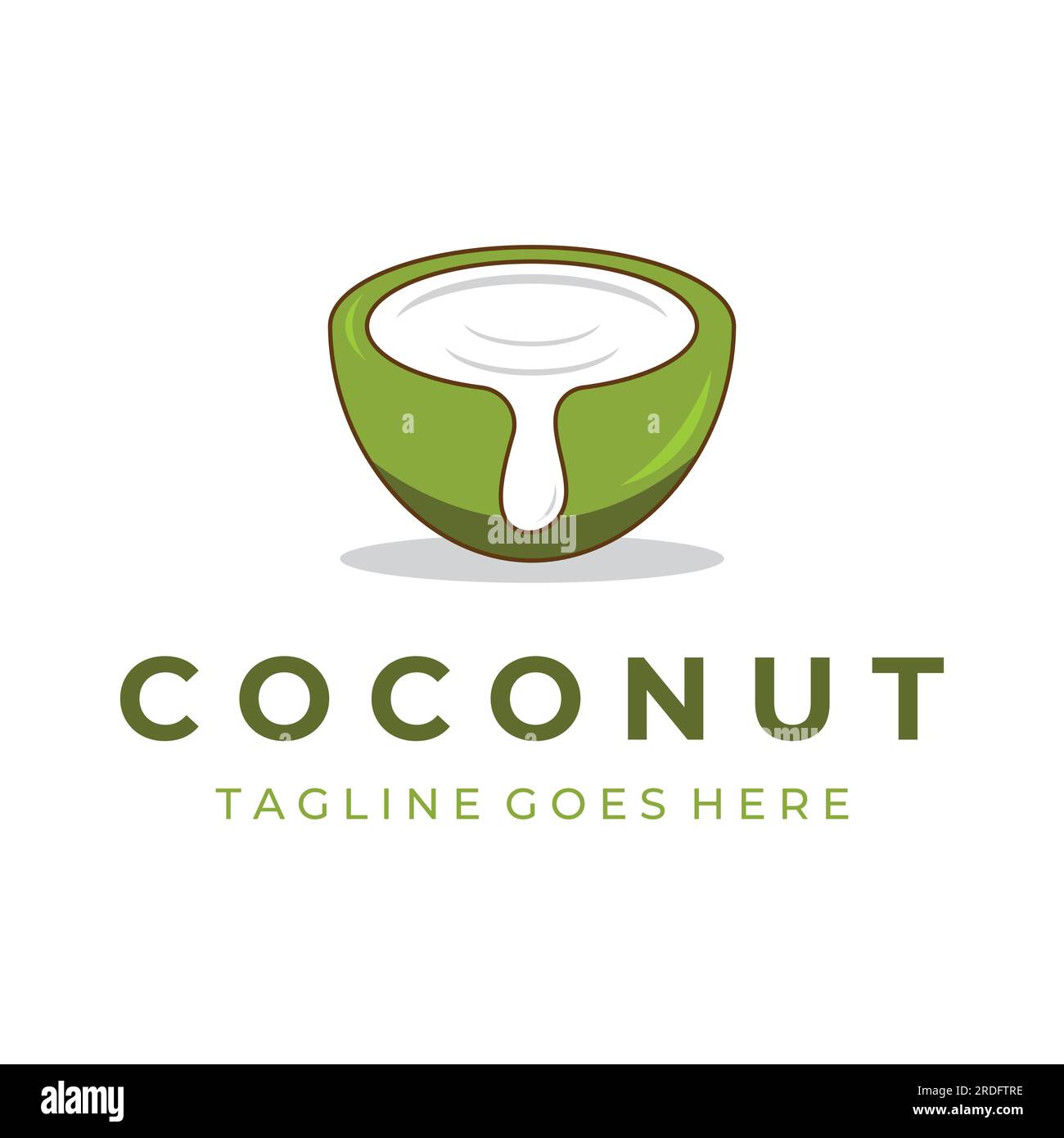 Natural fresh young coconut creative logo. Logo for coconut beverage ...