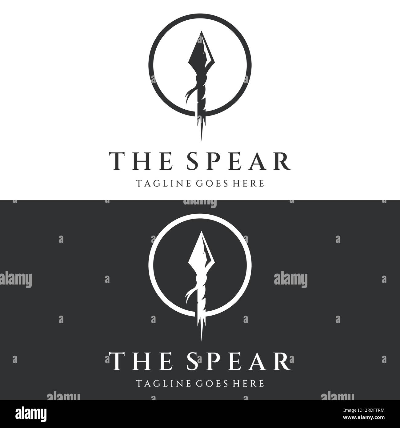 Traditional spear head and arrow head logo design for hunting Stock ...