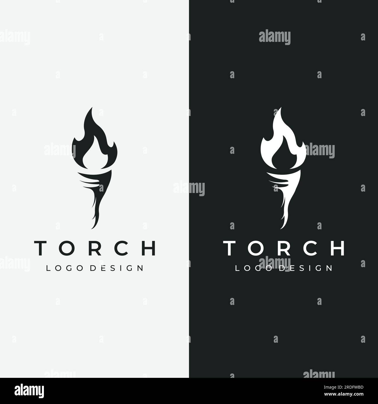 Minimalist liberty torch logo. Torch with a simple shape. Elegant ...