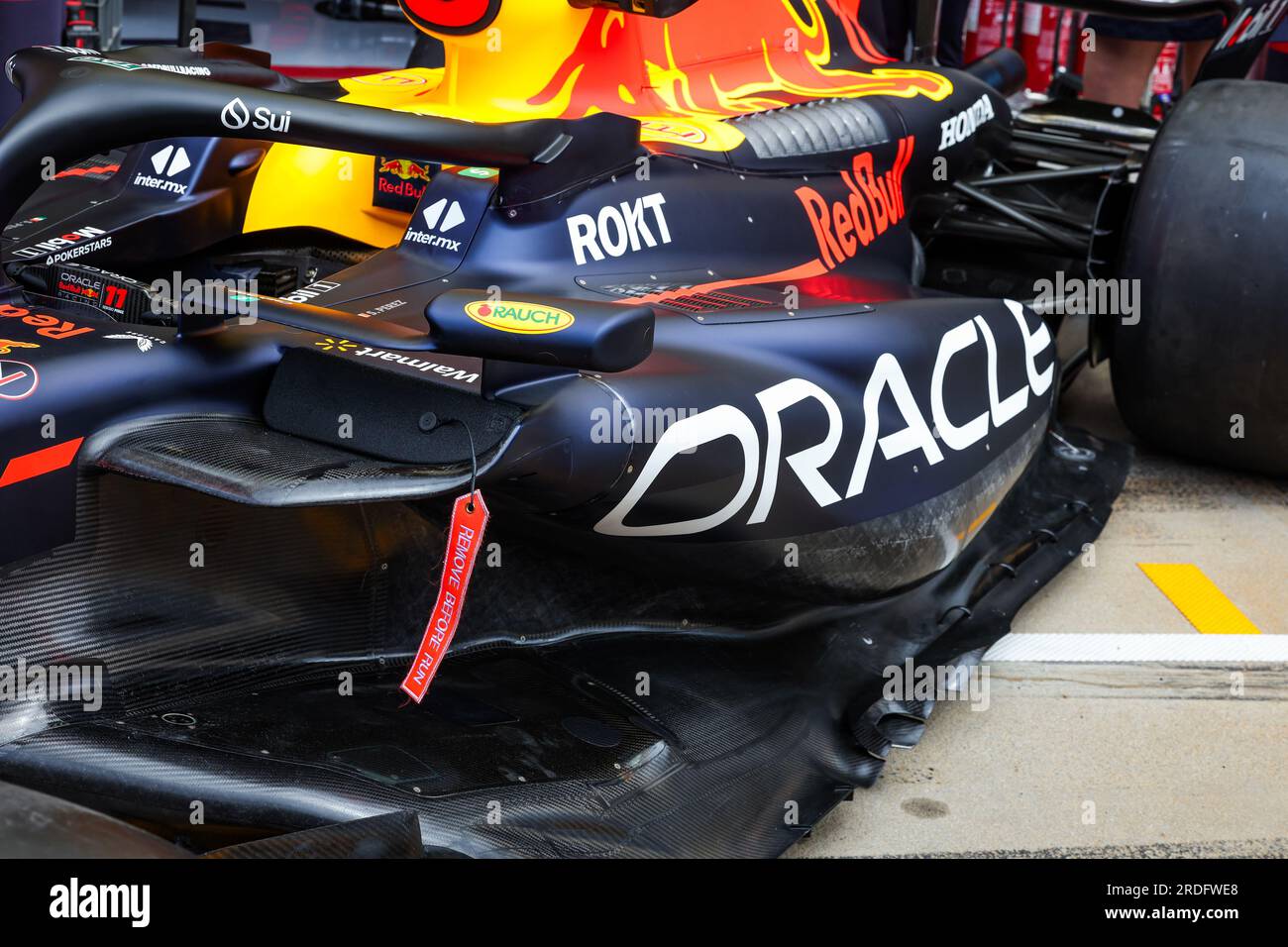 Red Bull Racing RB19, mechanical detail of the new side pod, air intake ...
