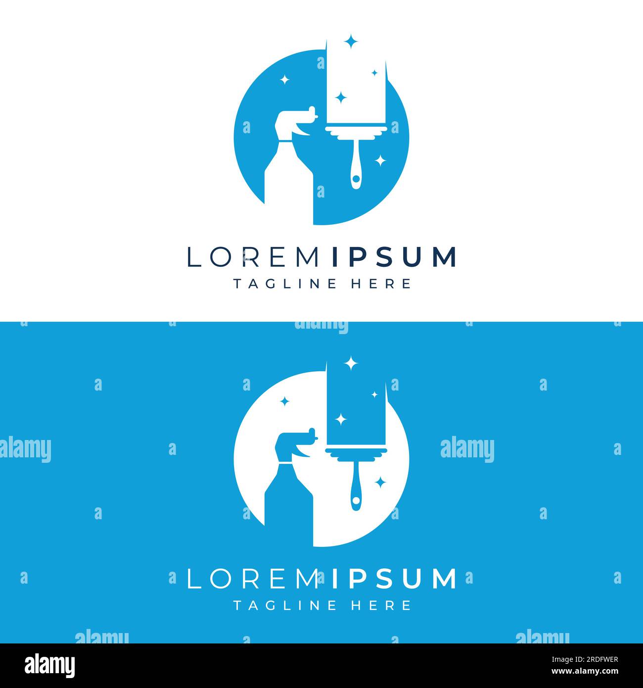 Cleaning logo.Cleaning protection,house cleaner with washing spray and ...