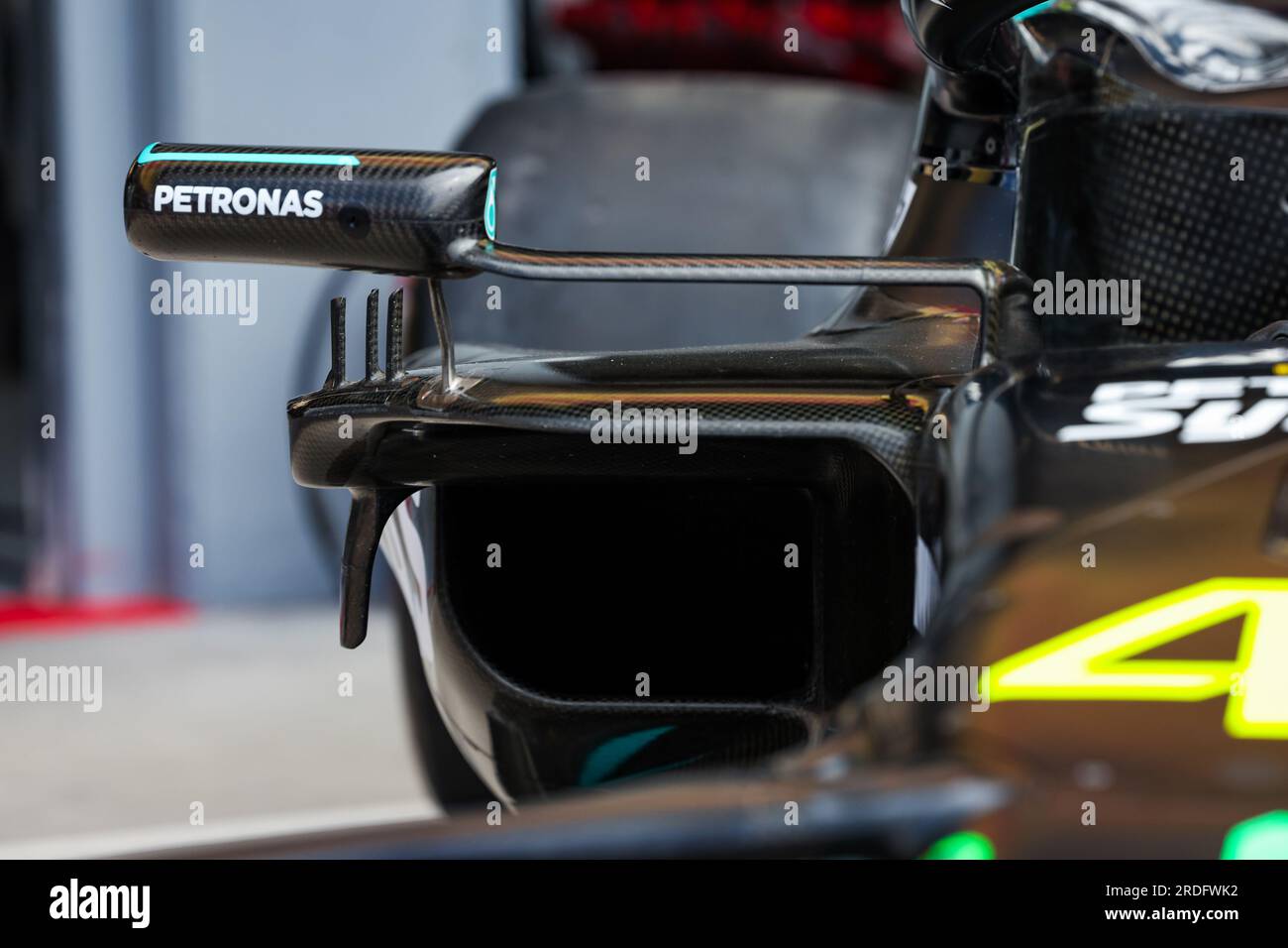 Mercedes AMG F1 Team W14, mechanical detail of the air intake and side ...