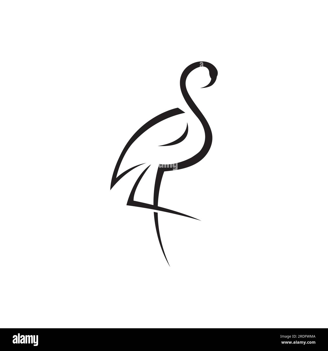 Logo of a long-legged bird or flamingo. Logo with lines, abstract and simple Stock Vector Image ...