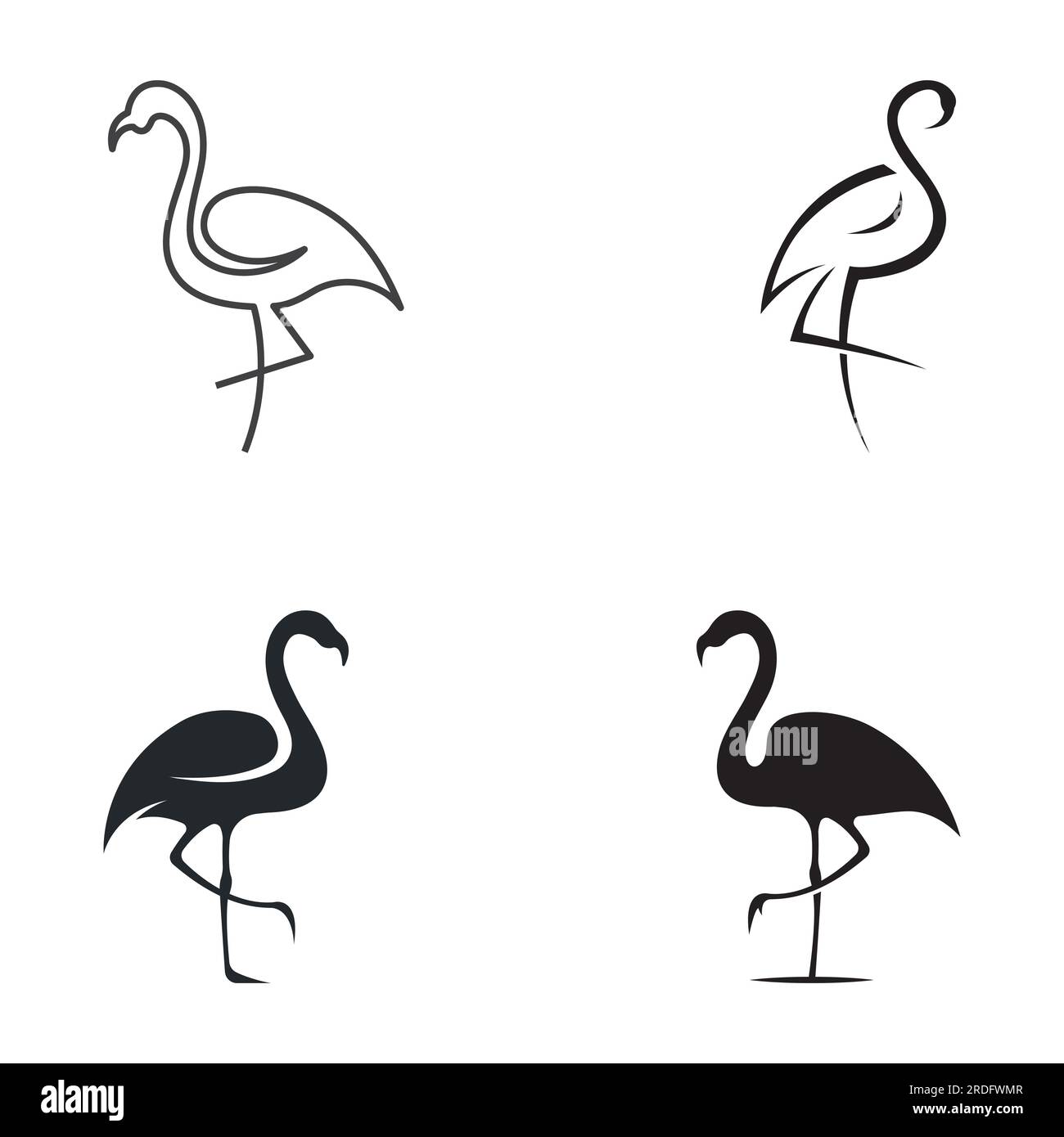 Logo of a long-legged bird or flamingo. Logo with lines, abstract and simple Stock Vector Image ...