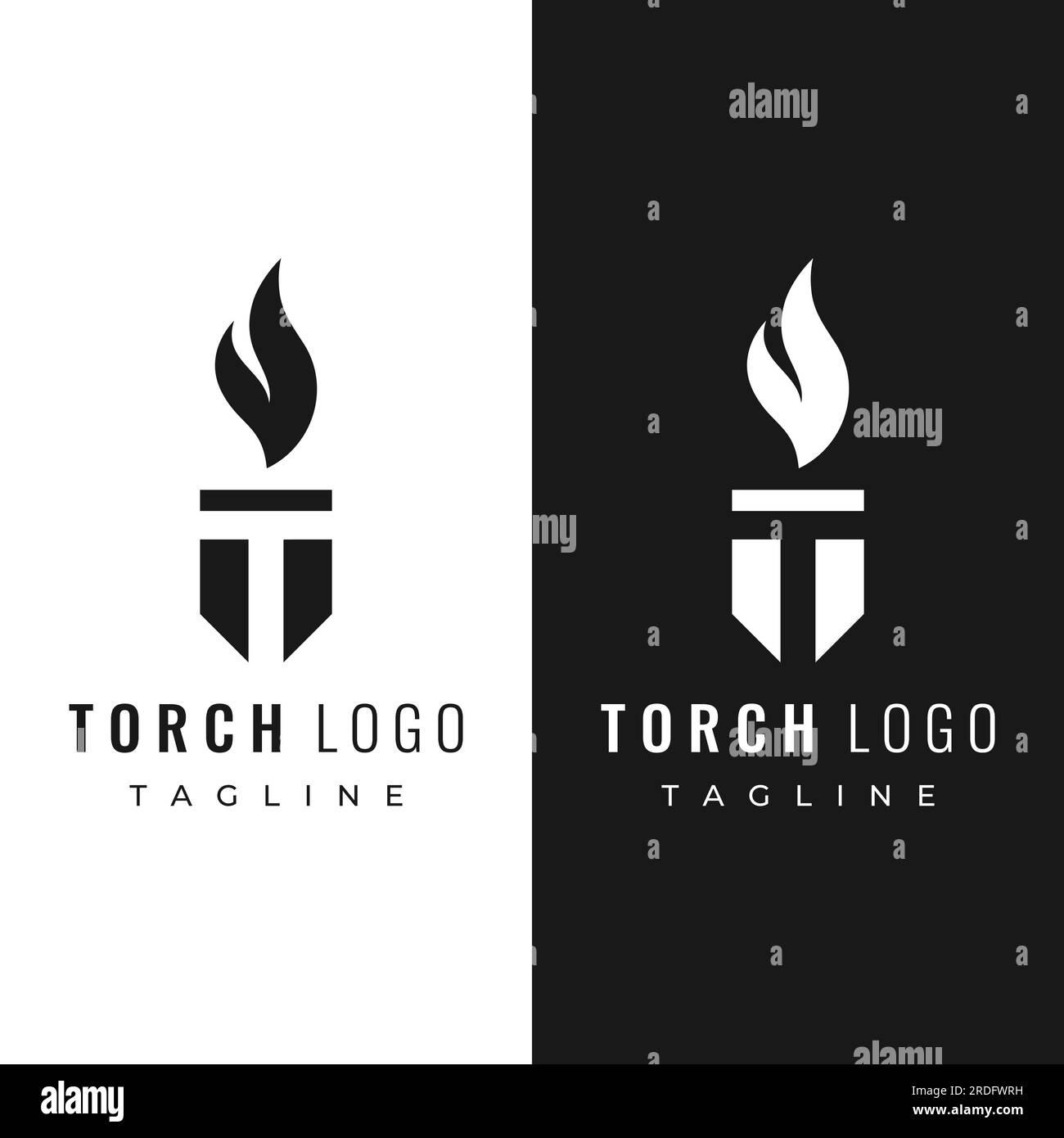 Minimalist liberty torch logo. Torch with a simple shape. Elegant ...