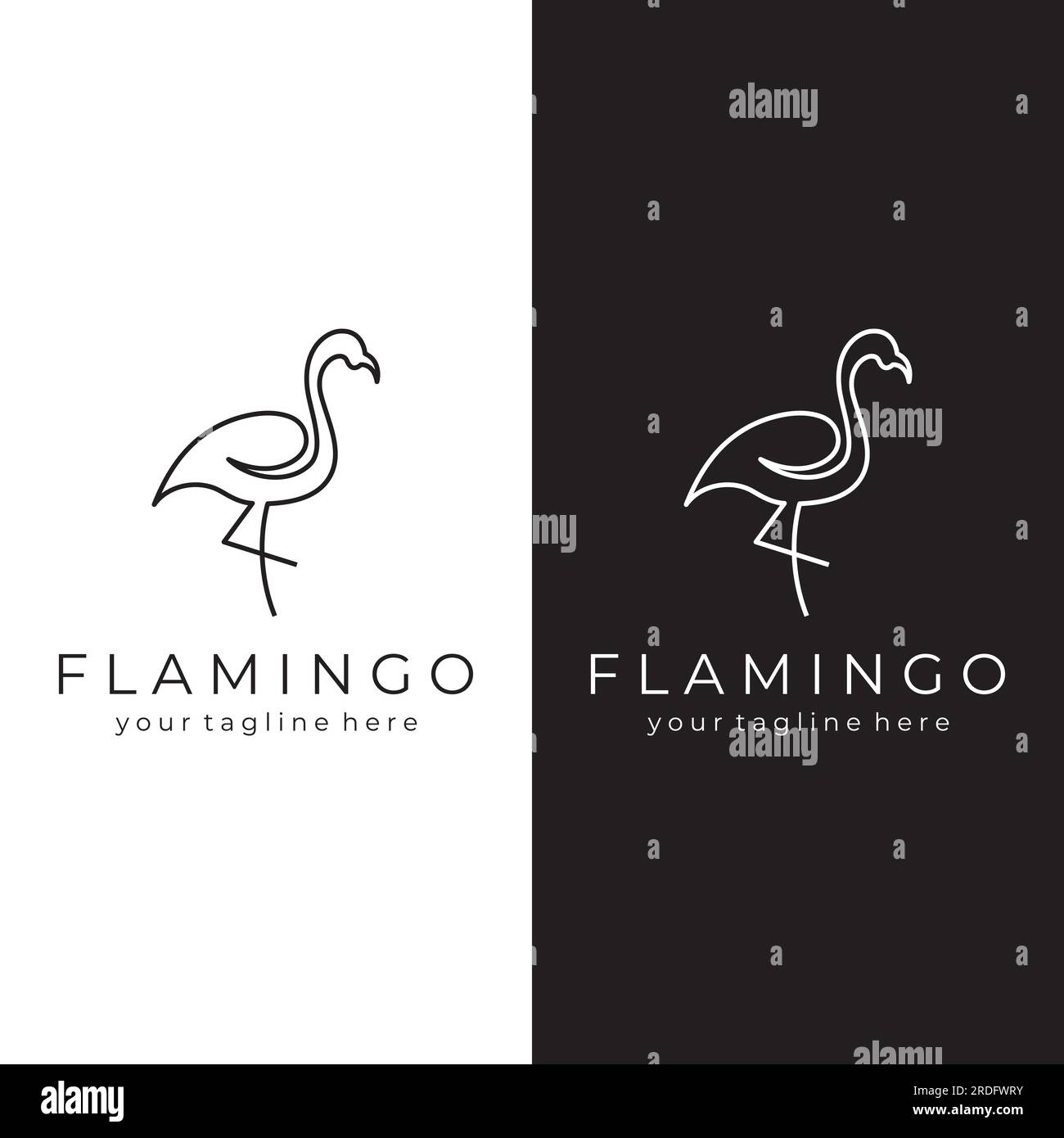 Logo of a long-legged bird or flamingo. Logo with lines, abstract and simple Stock Vector Image ...