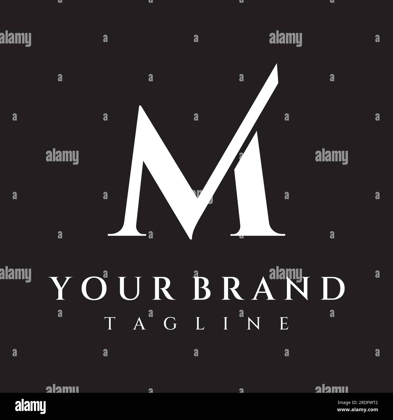 Abstract initial logo minimalist letter M element.Symbol of modern ...