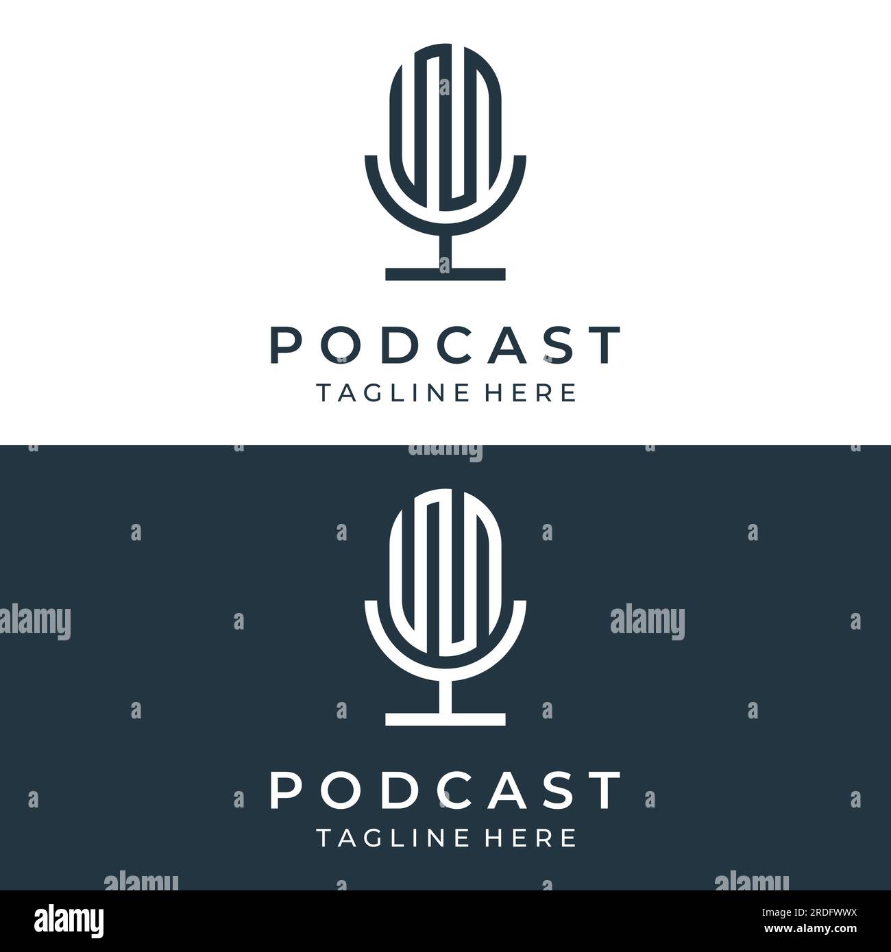 Podcast logo vector design with modern trendy microphone audio. Podcast ...