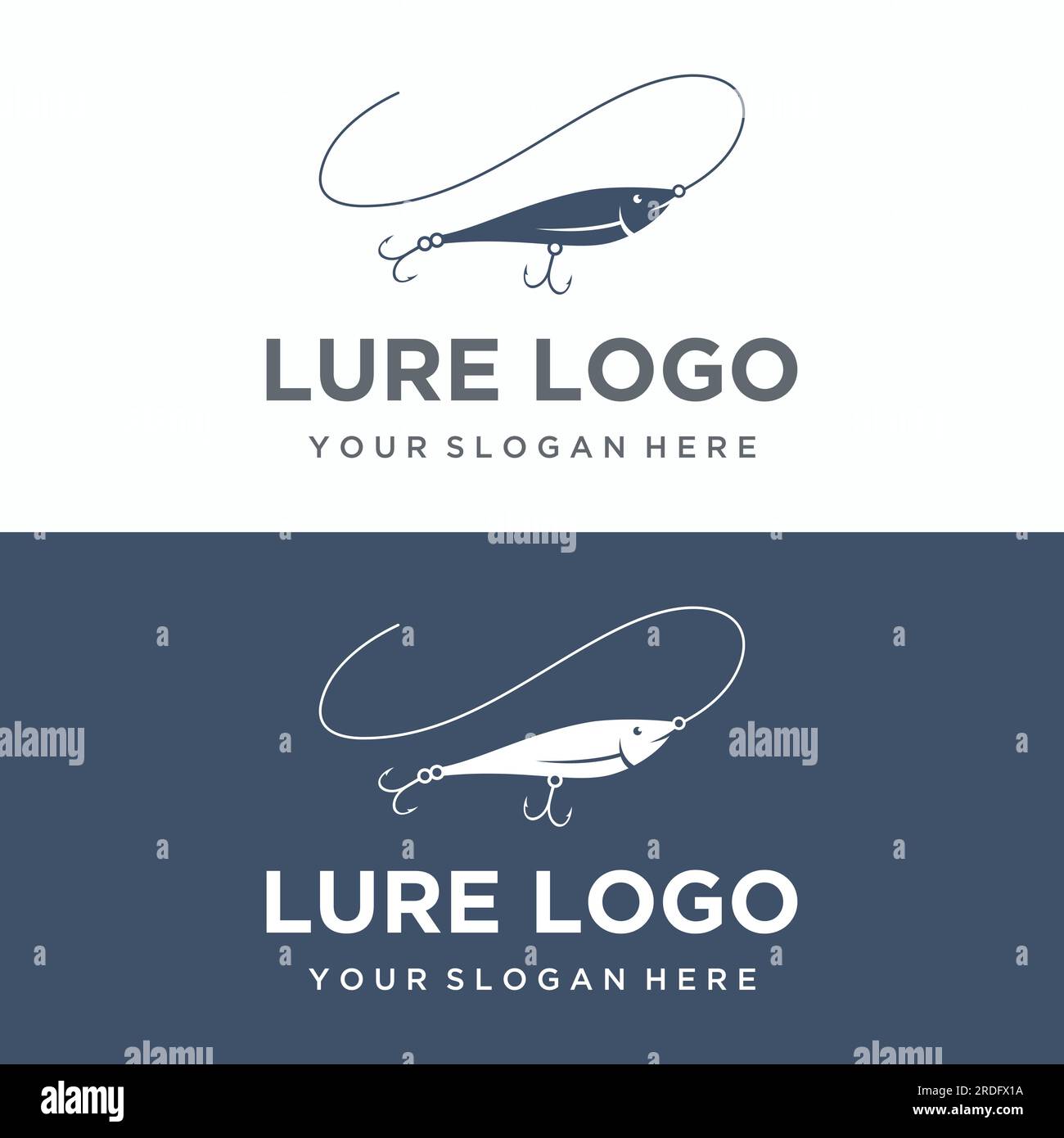 Fishing bait or fishing bait logo with hook and fishing rod. Logo for ...